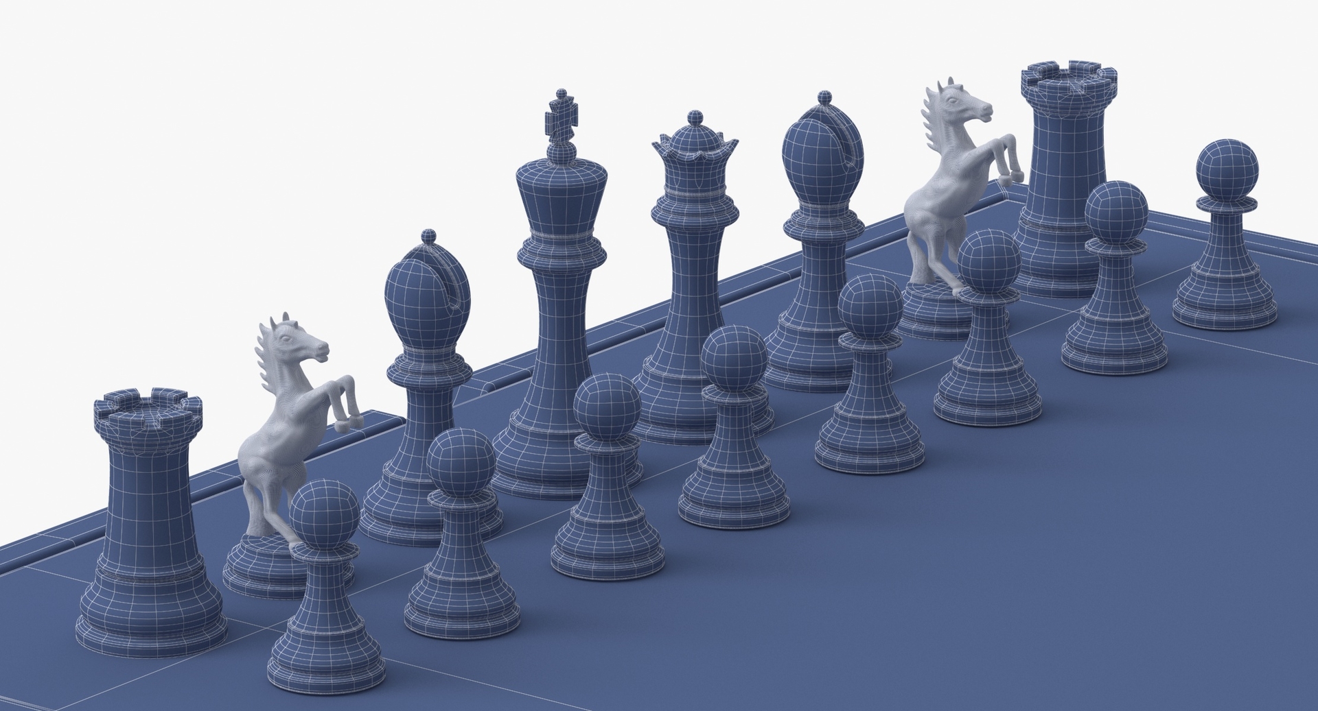 3D chess board set 02 model - TurboSquid 1581651