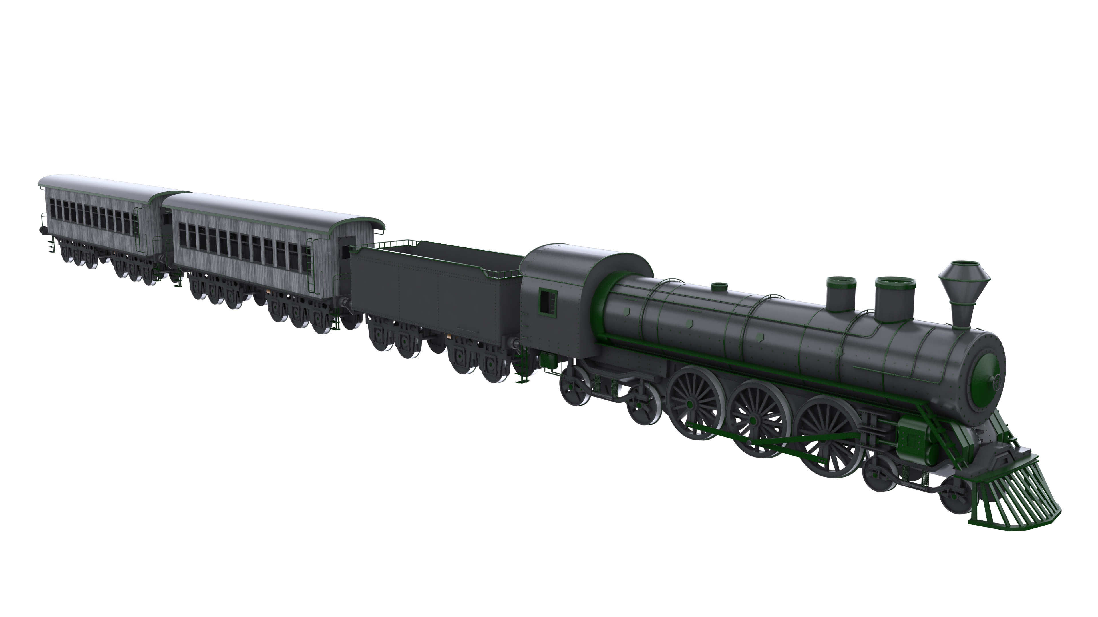 Steam train model - TurboSquid 1581642