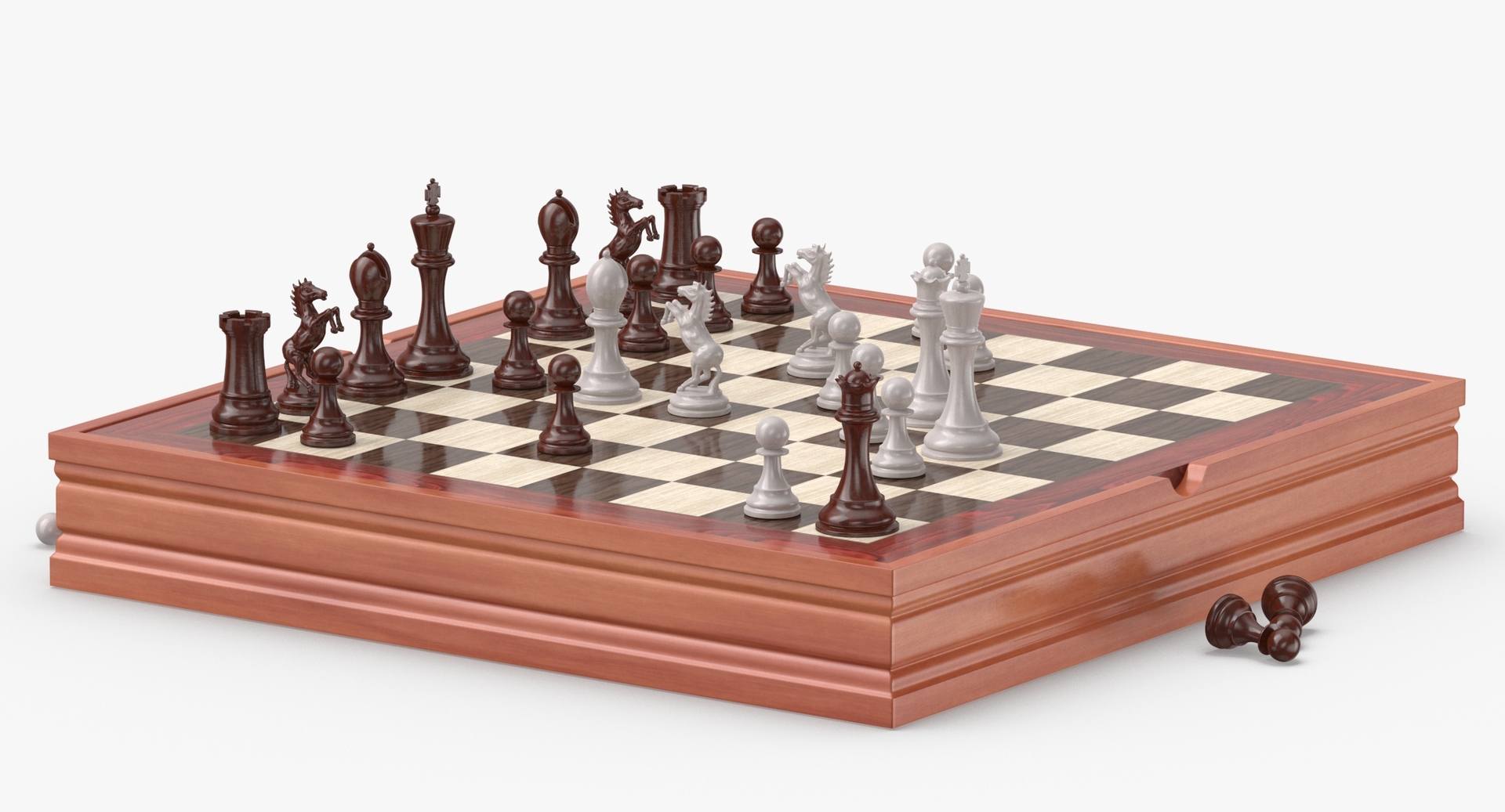 3D chess board set 02 model - TurboSquid 1581657
