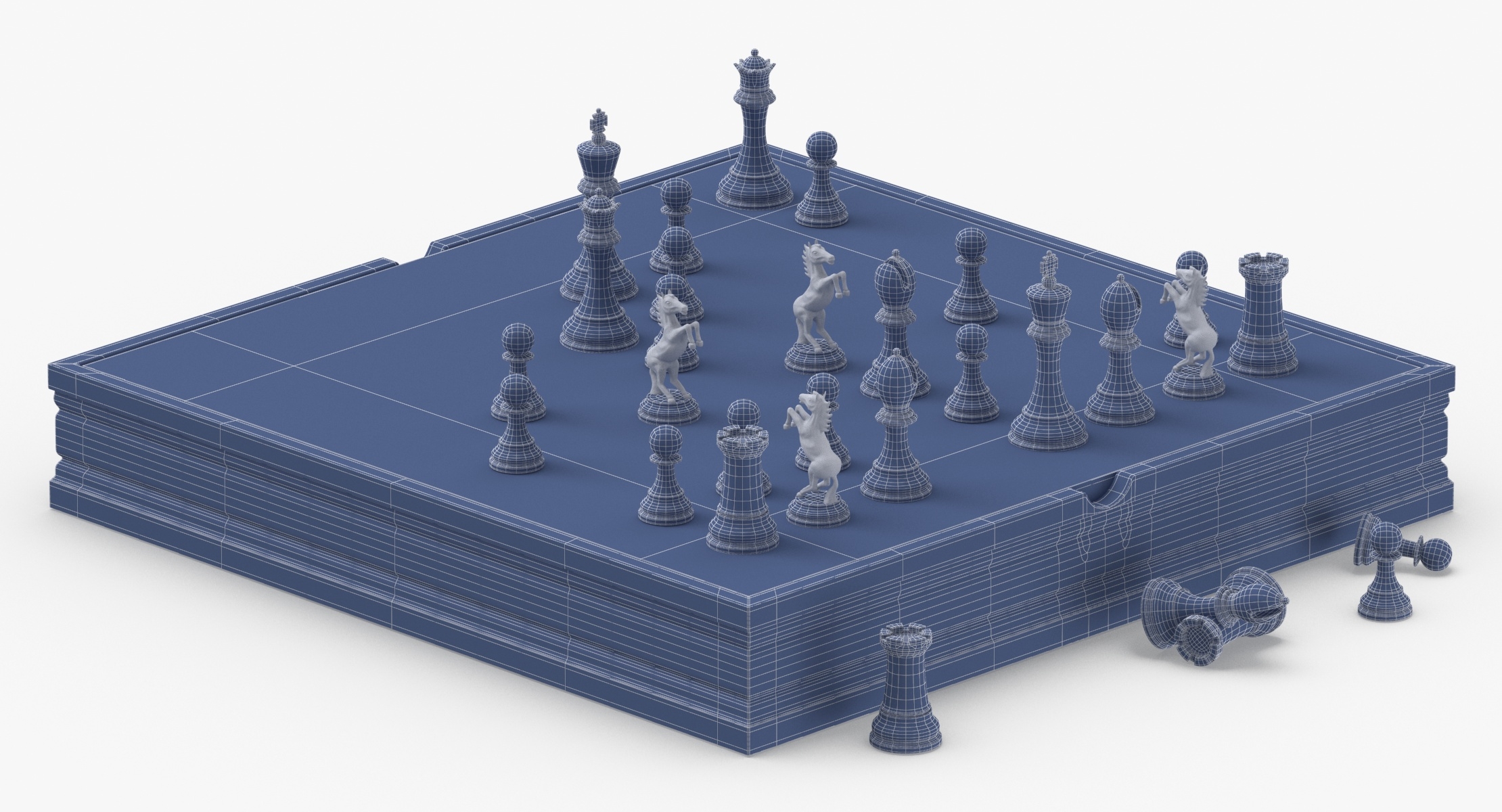 3D chess board set 02 model - TurboSquid 1581657