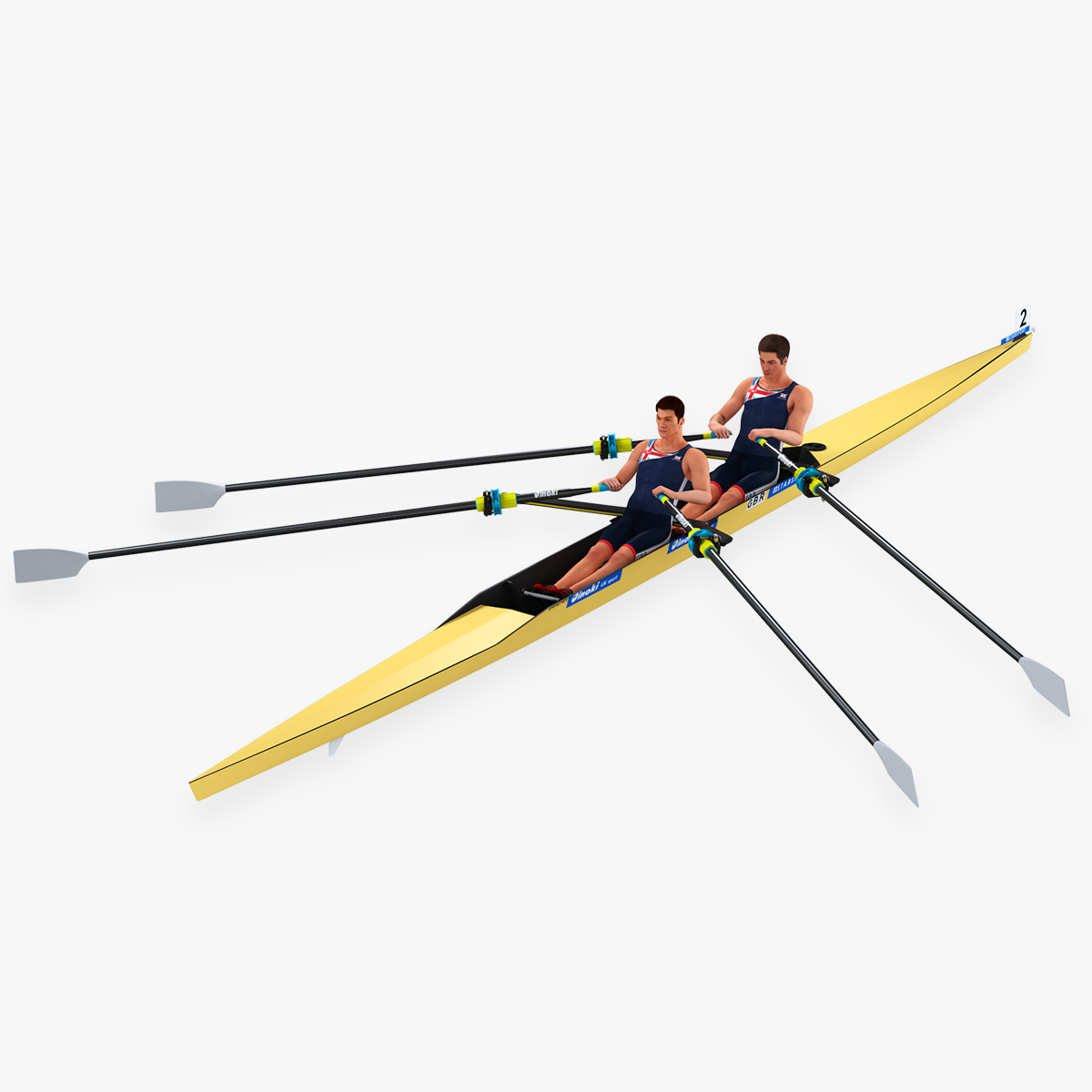 modèle 3D de Aviron Double Sculls Animé QG - TurboSquid 1581698