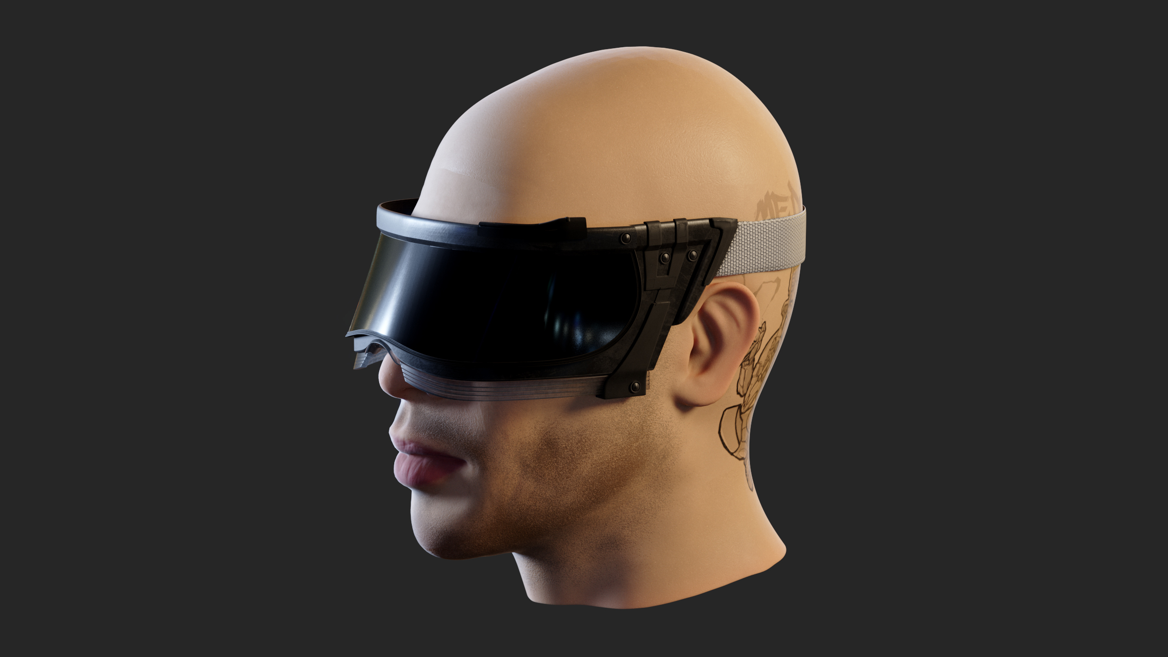 3D cyberpunk futuristic goggles - - TurboSquid 1581834