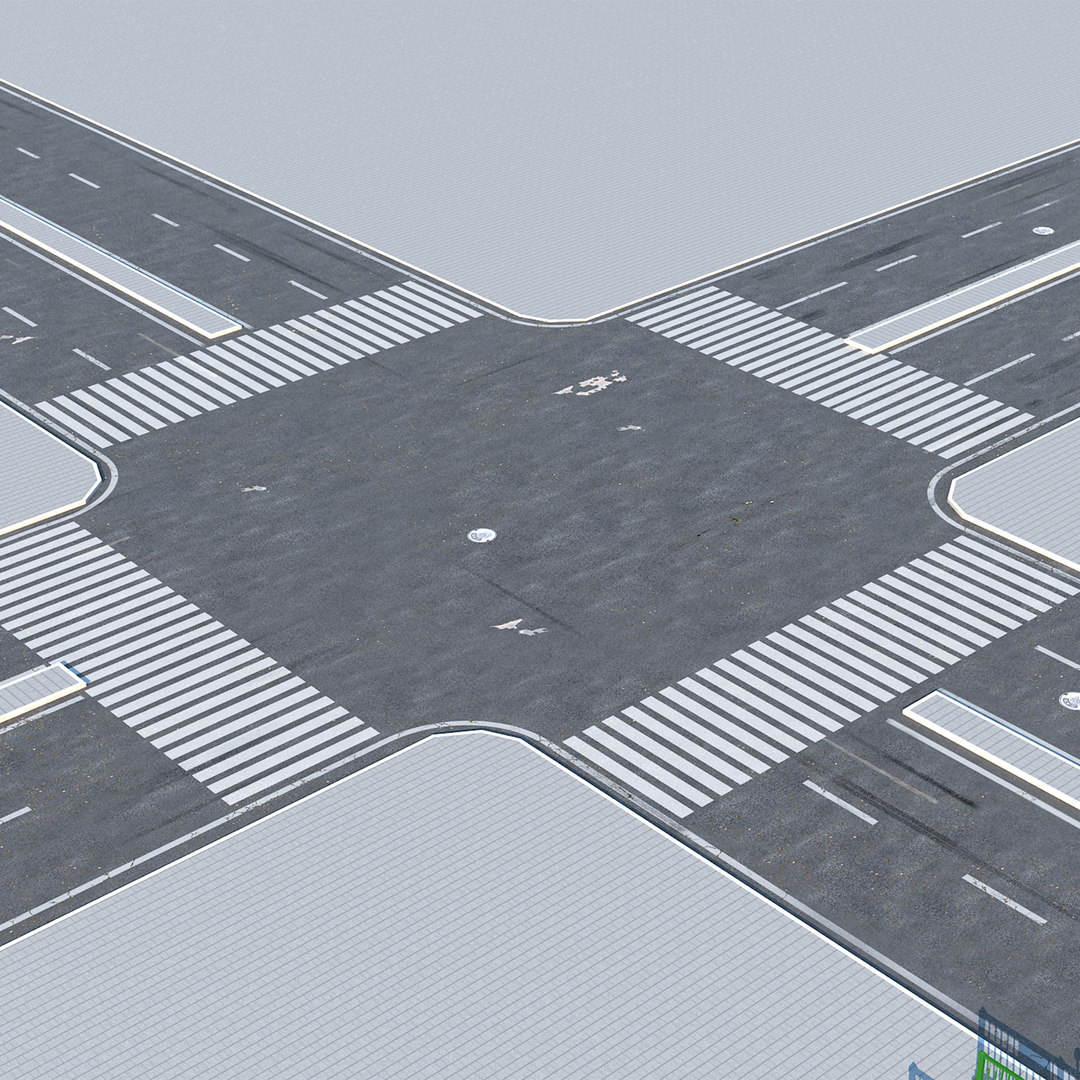 Road Intersection 3D 모델 - TurboSquid 1582299