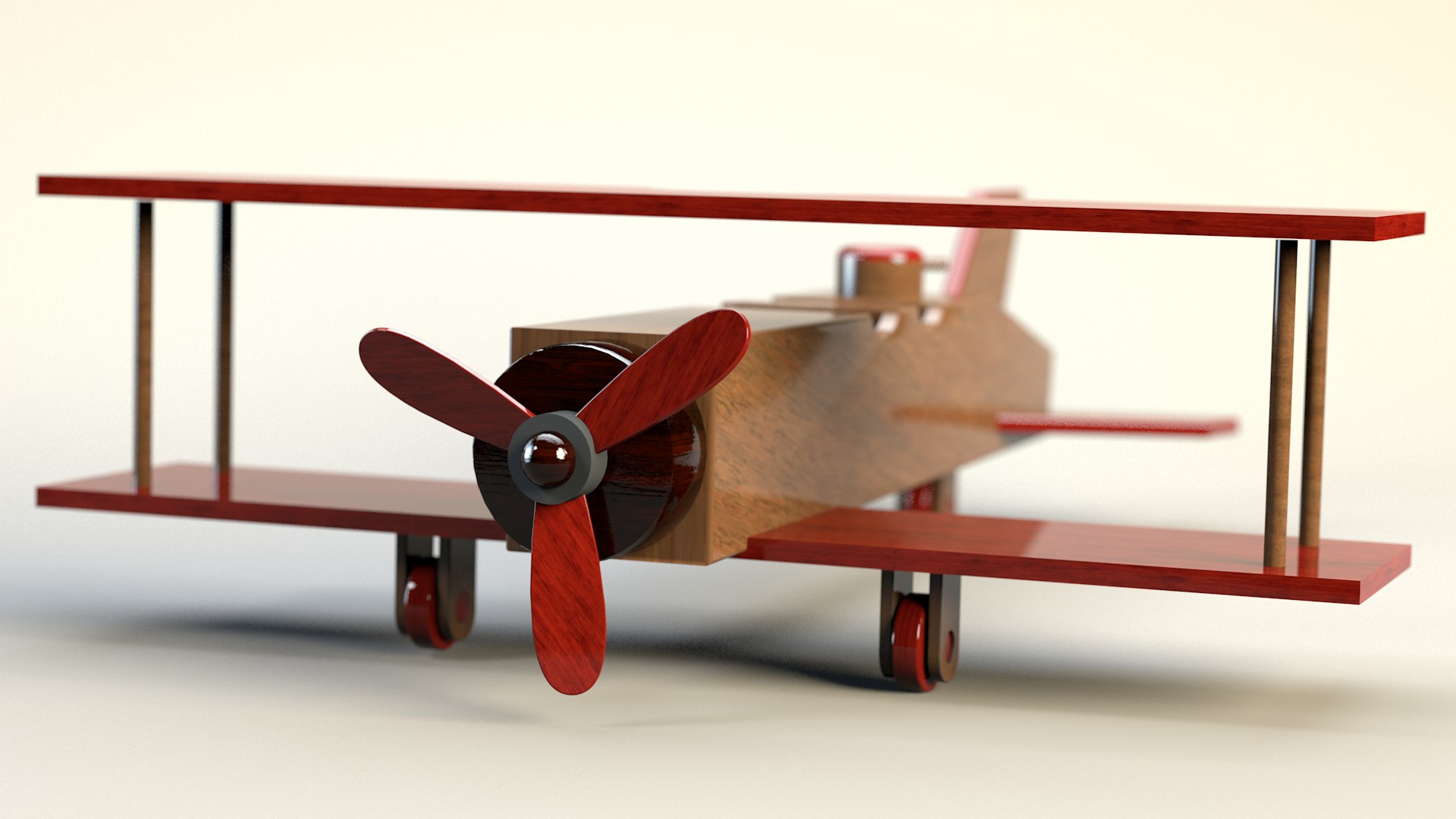 3D wooden biplane toy - TurboSquid 1582788