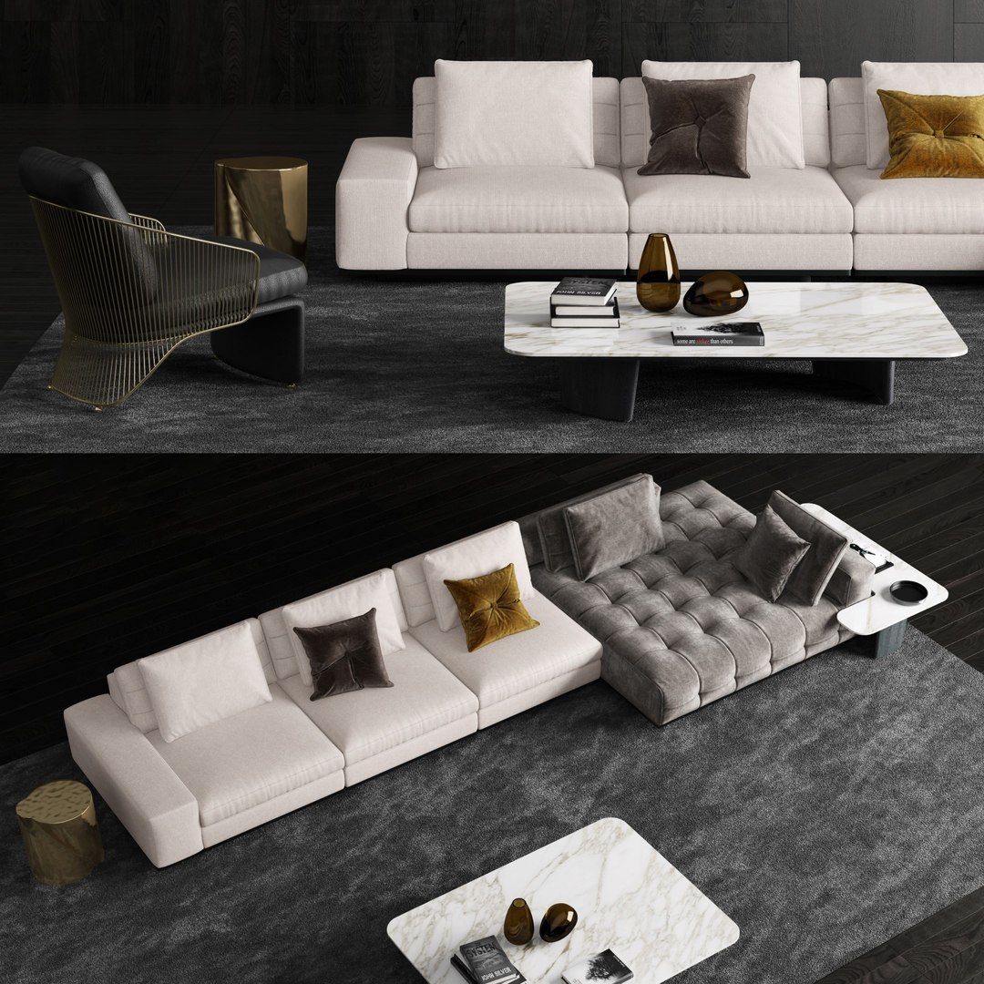 3D minotti lawrence sofa armchair model - TurboSquid 1582873