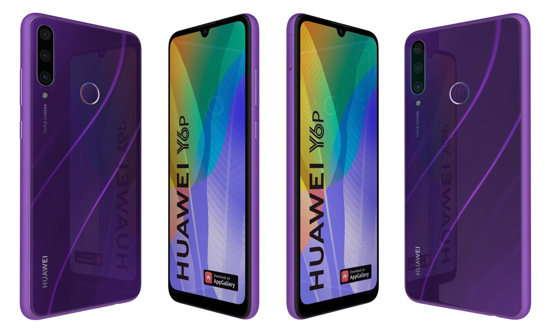 Huawei y6p phantom purple 3D model - TurboSquid 1583048