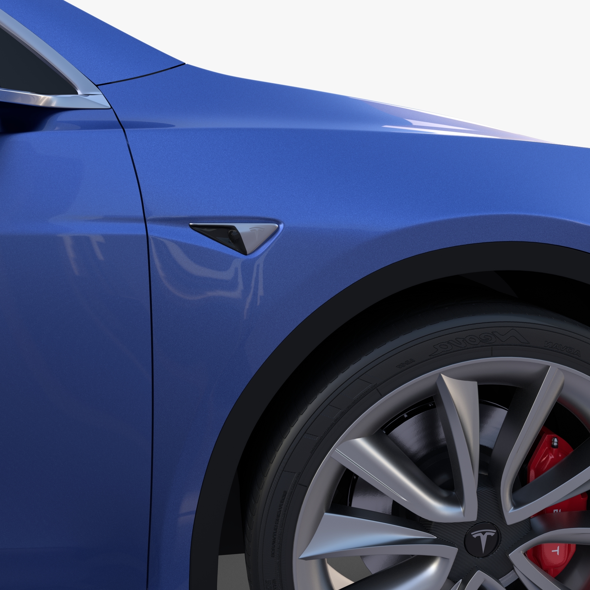 modelo 3d Tesla Model Y RWD Azul con chasis - TurboSquid 1583303