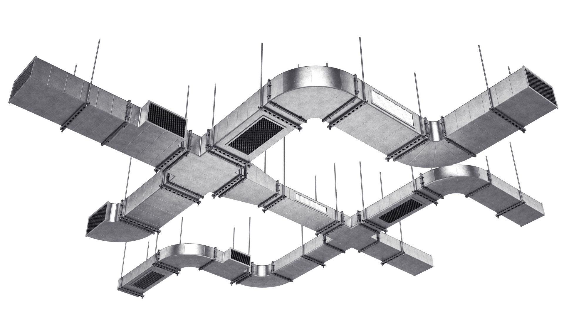 3D ventilation ceiling model - TurboSquid 1583354
