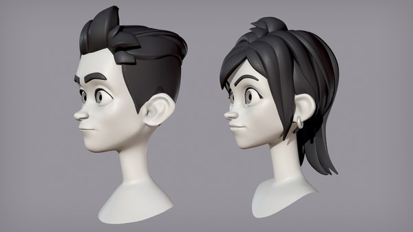 3D character head female male model - TurboSquid 1583441