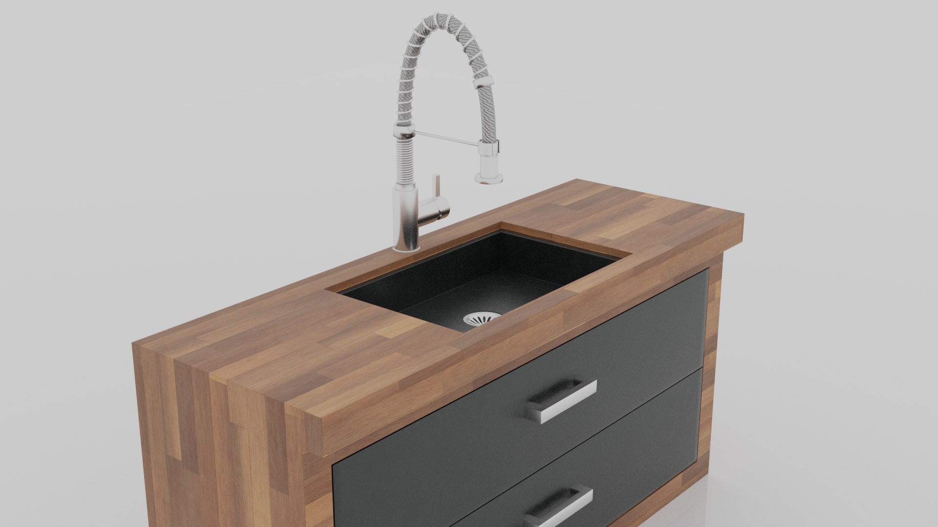 3D sink modern kitchen - TurboSquid 1584661