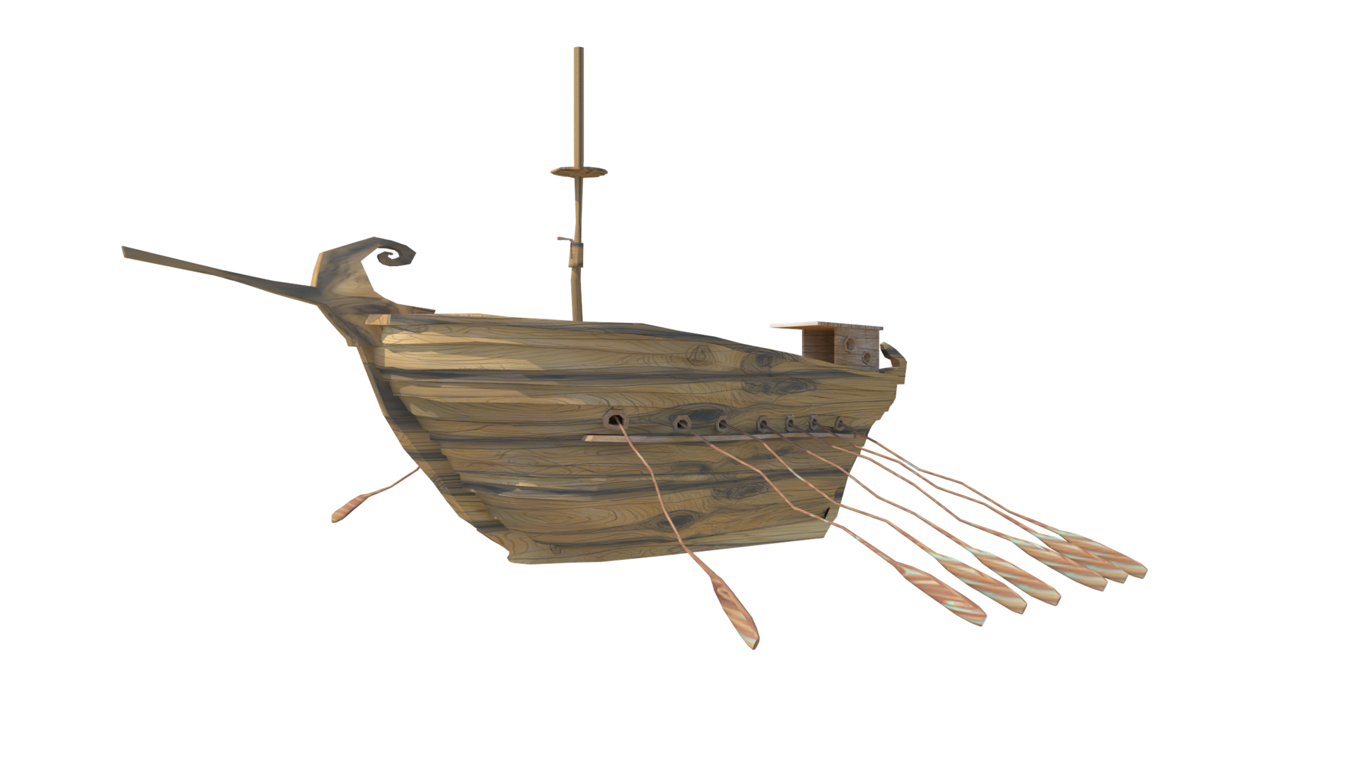 3D cartoon galley ship - TurboSquid 1584745