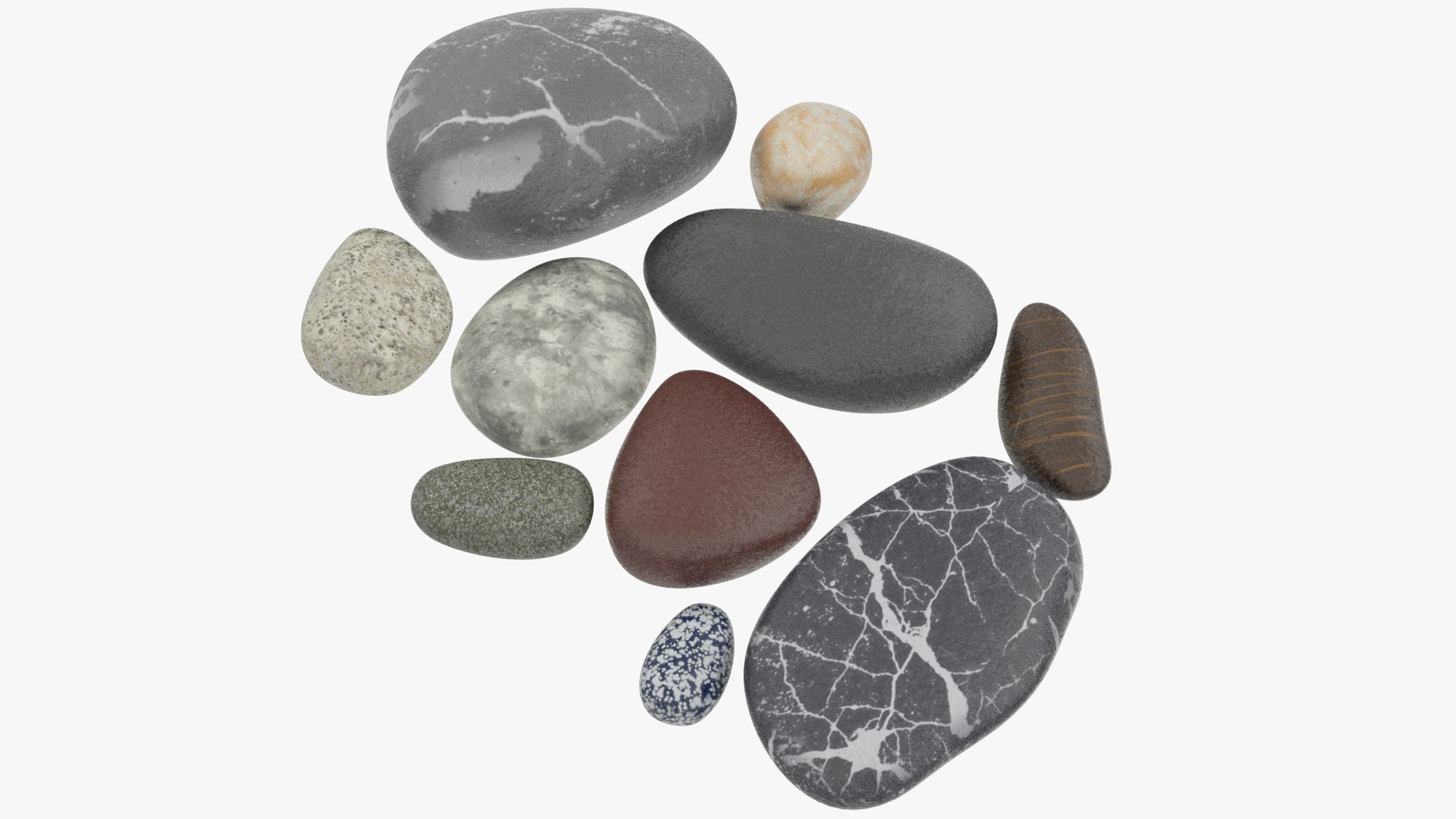 3D pebbles set - TurboSquid 1584938