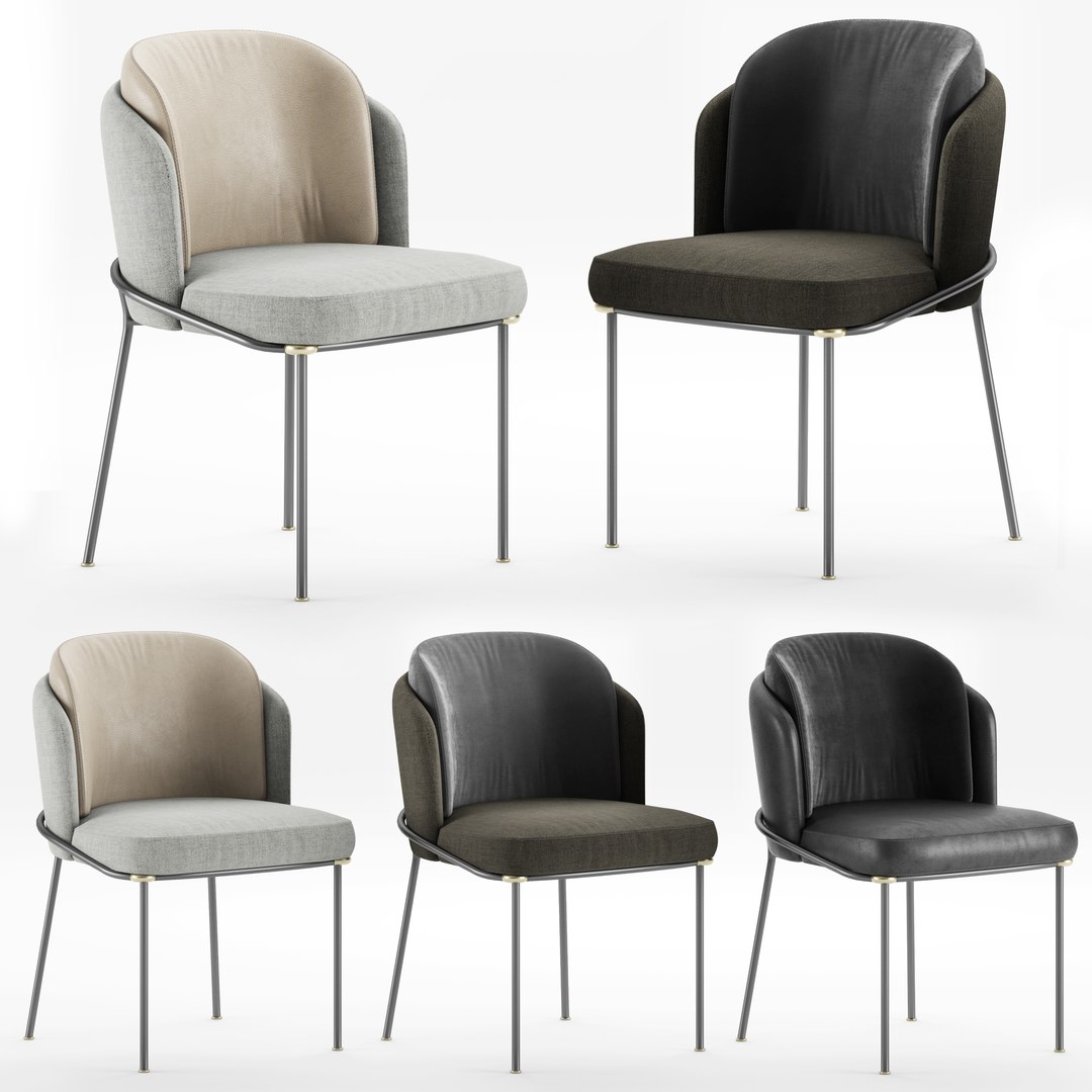 Minotti fil noir dining chair 3D - TurboSquid 1585025