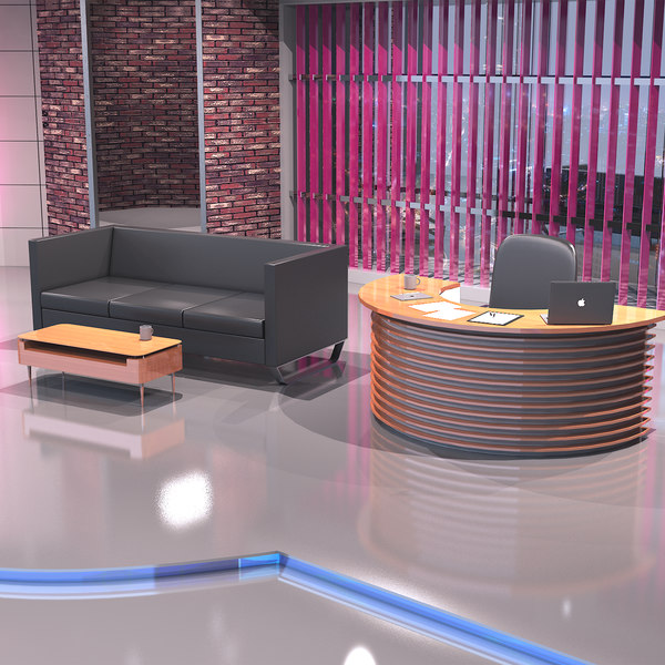 3D news studio model - TurboSquid 1215254