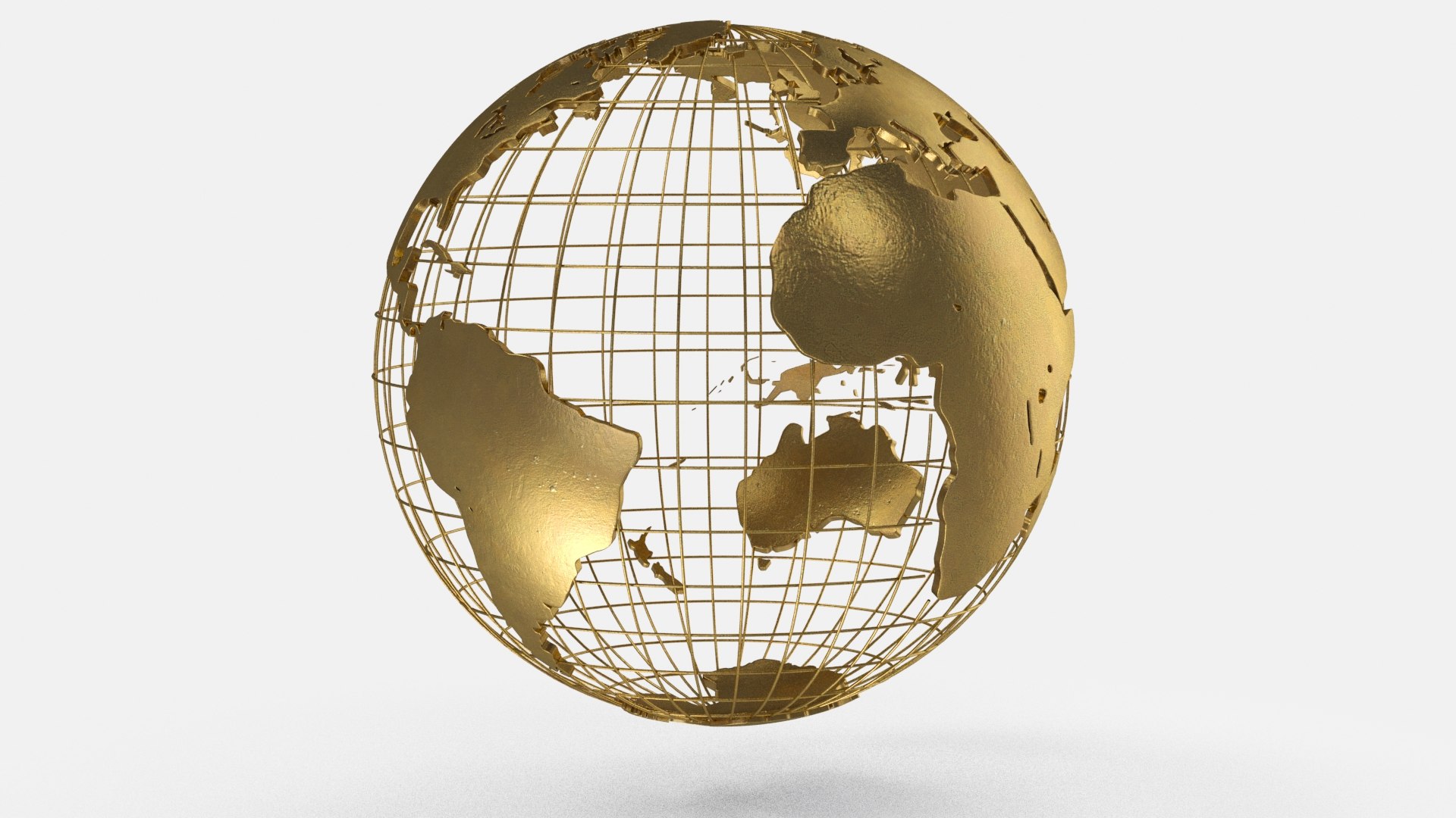 Golden earth globe 3D model - TurboSquid 1585403