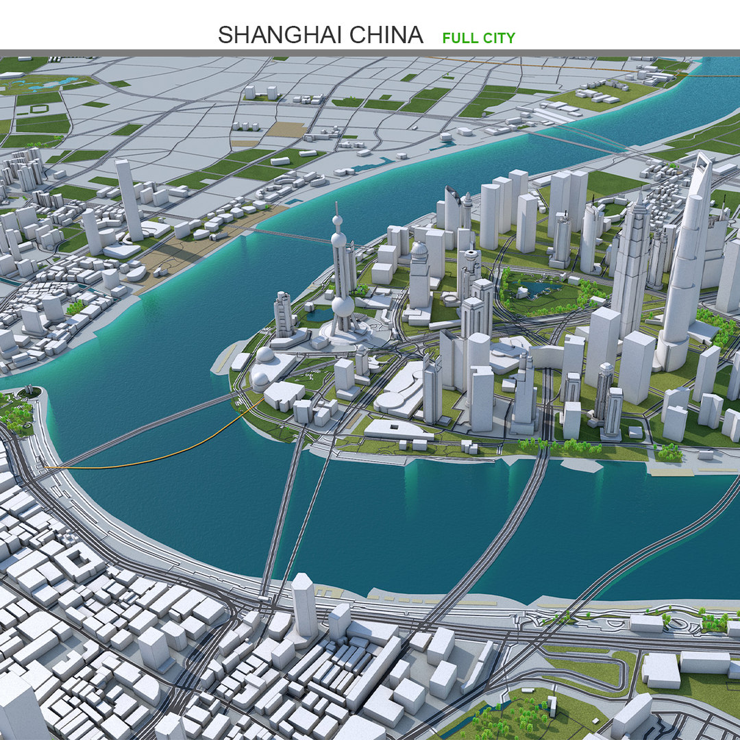 中国上海市3D模型 - TurboSquid 1552469