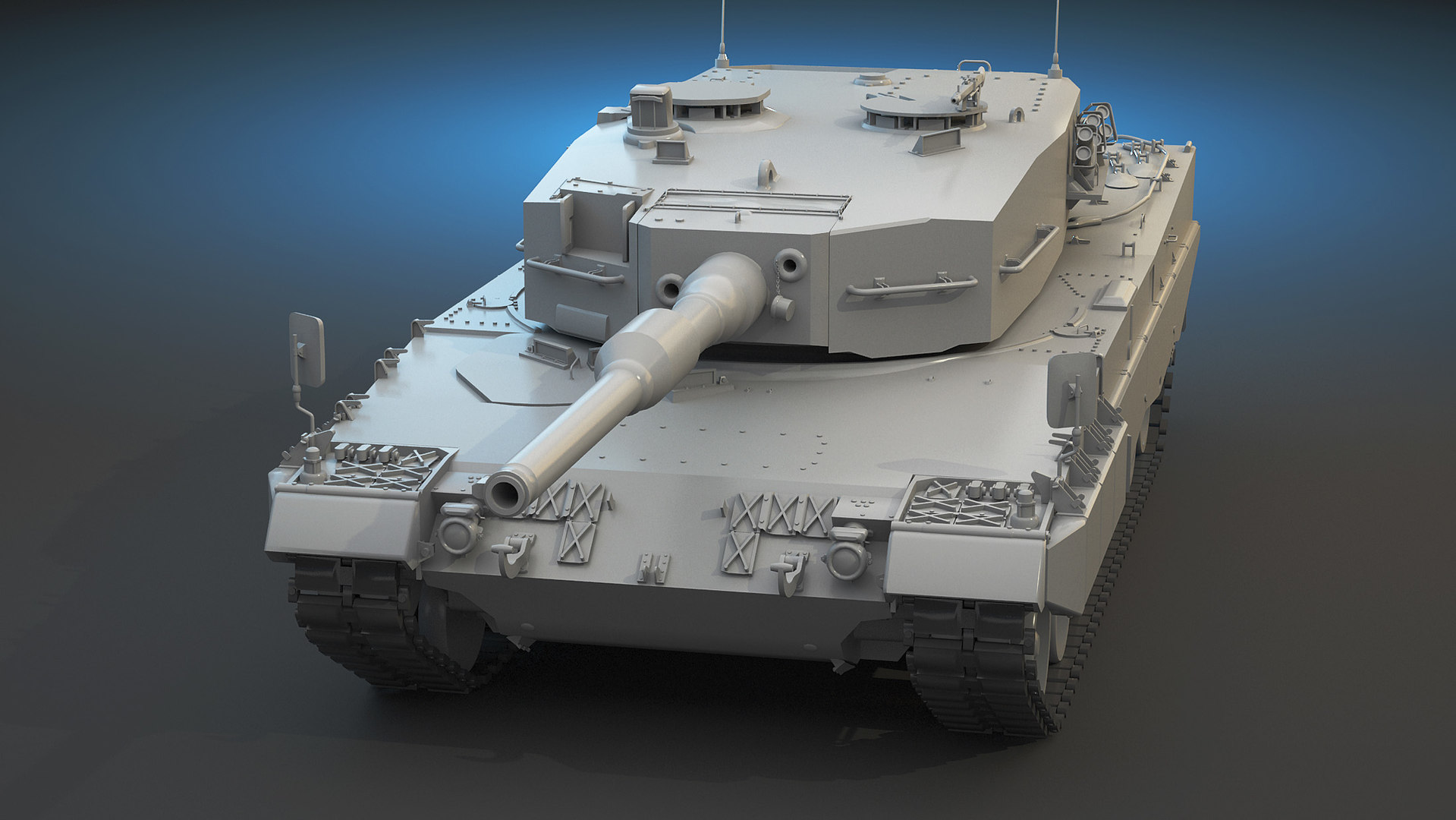 豹 2A4 无纹理3D模型 - TurboSquid 1586309