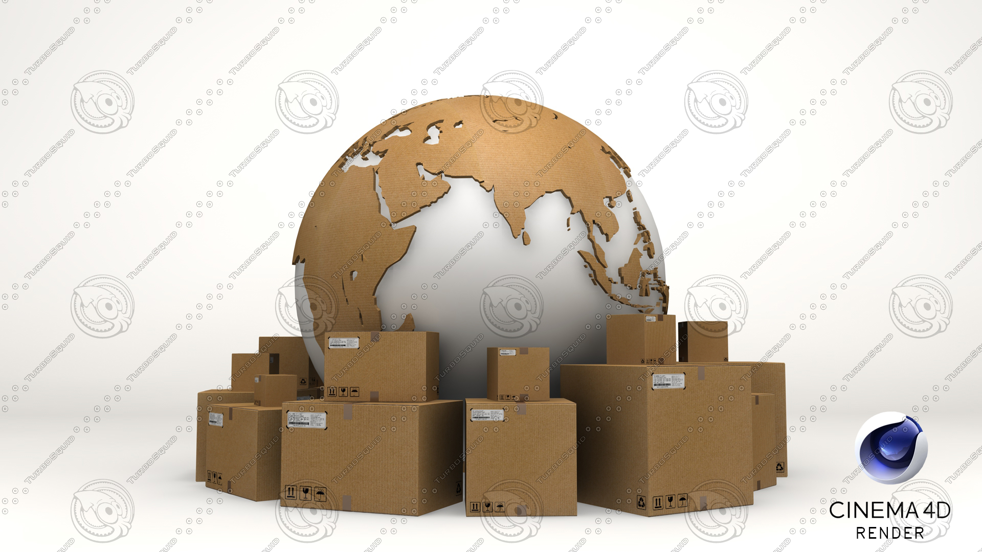 3D cardboard boxes world - TurboSquid 1586415