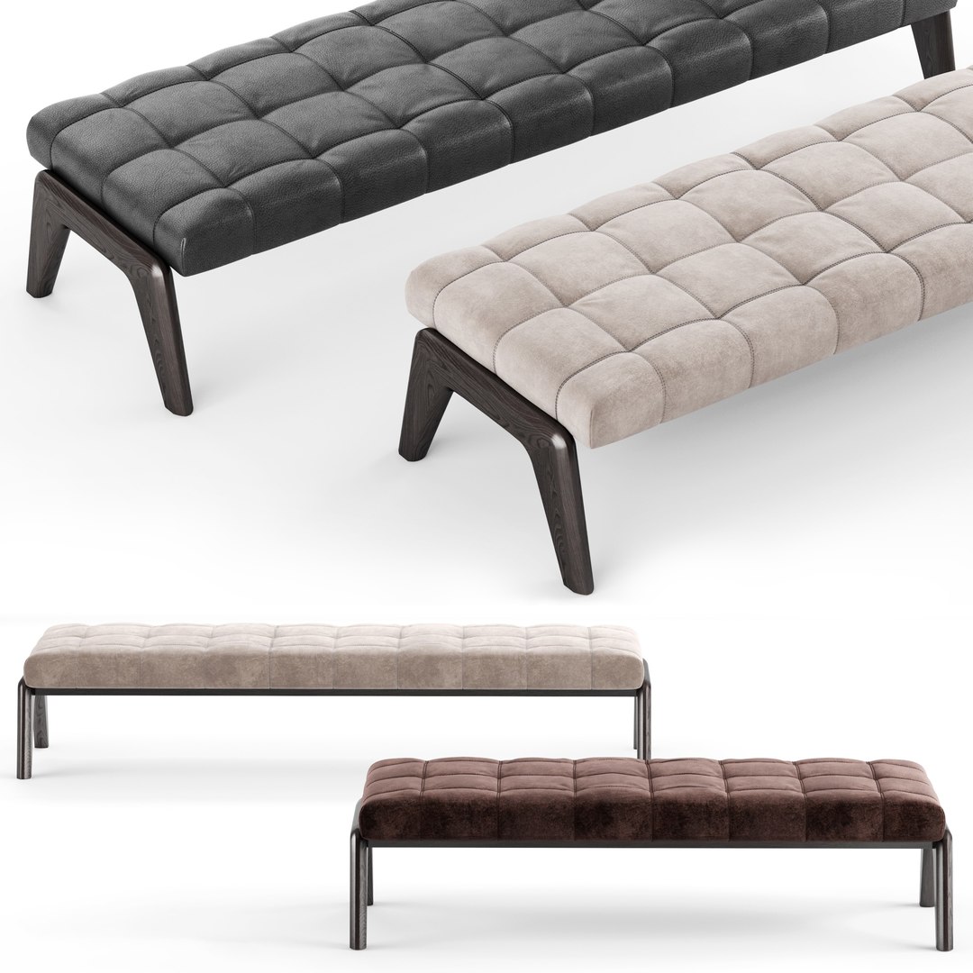 3D minotti kirk bench - TurboSquid 1586655