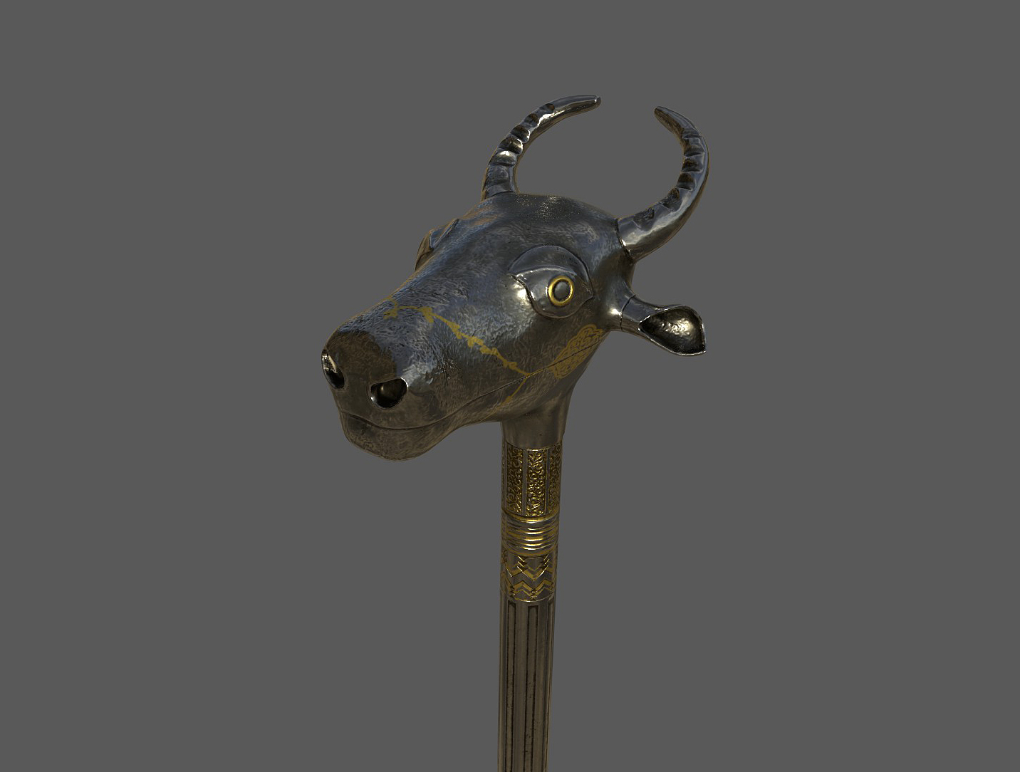Persian staff mace bull 3D model - TurboSquid 1586674