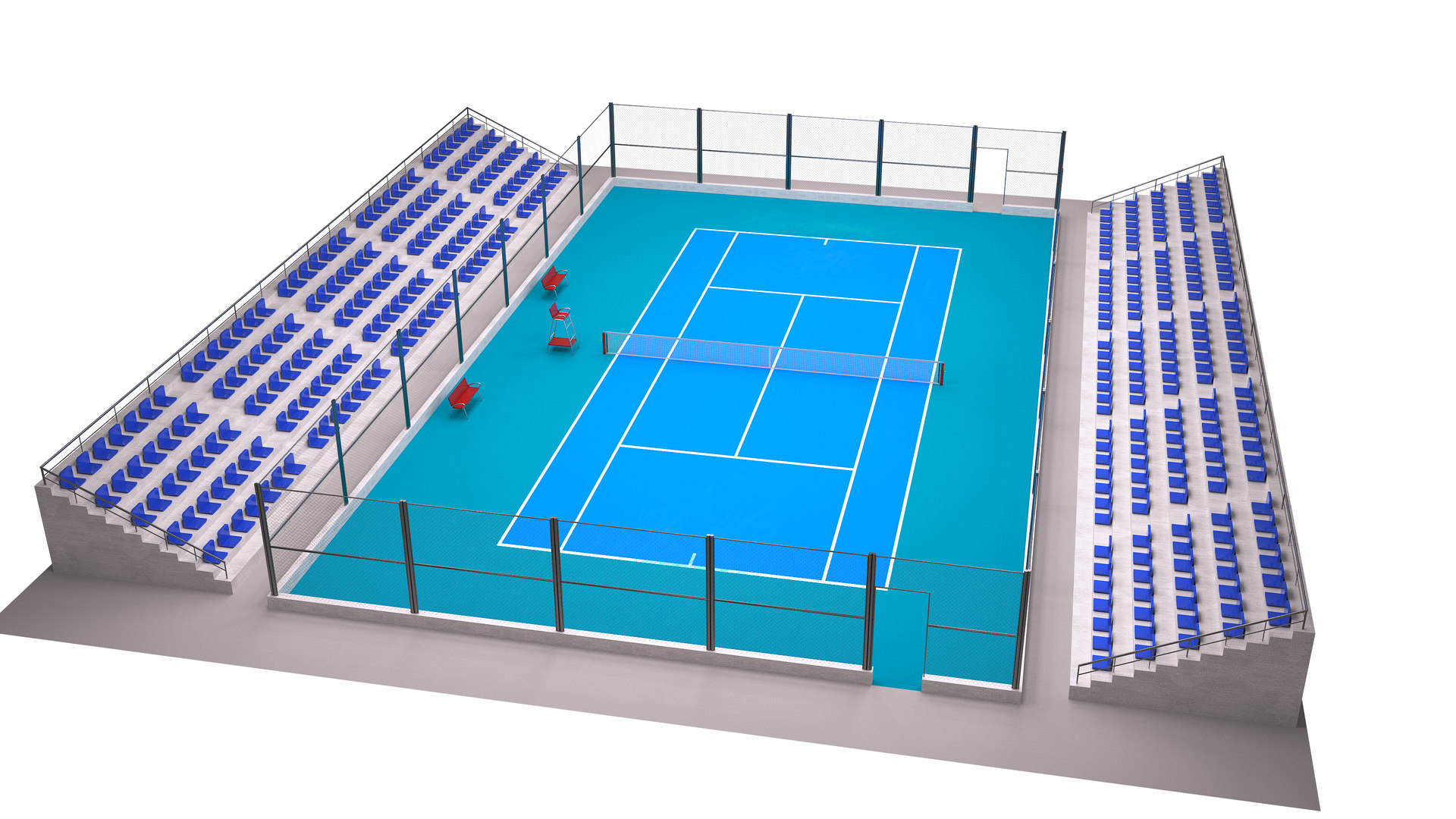 3D model tennis court outdoor - TurboSquid 1586741