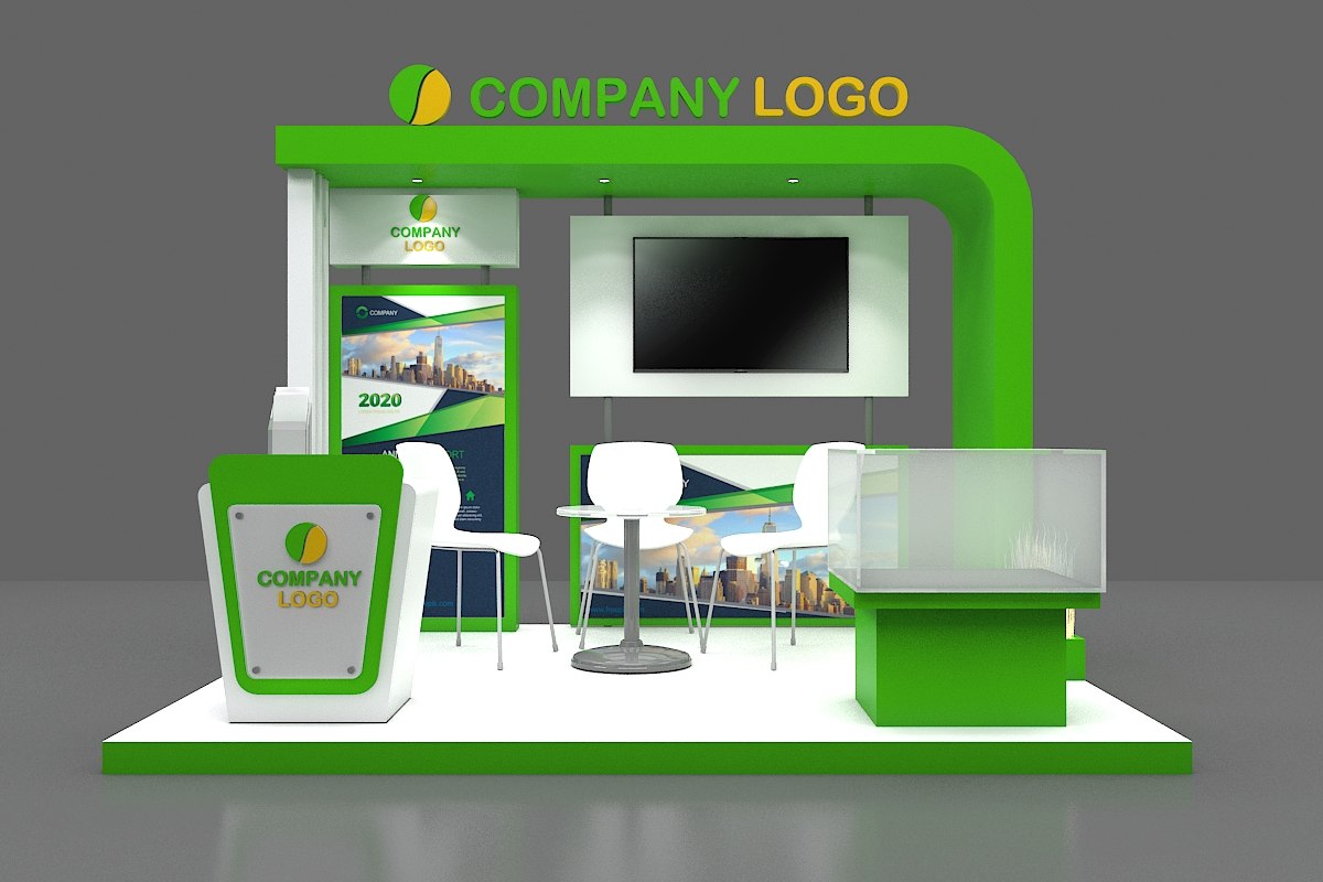 3D model booth modern 3x2 5 - TurboSquid 1586831