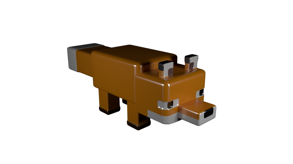 3D fox minecraft model - TurboSquid 1586882