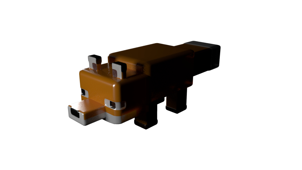 3D fox minecraft model - TurboSquid 1586882