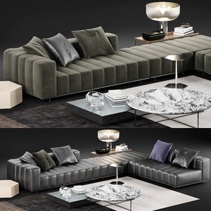 Minotti freeman sofa coffee table 3D model - TurboSquid 1587039