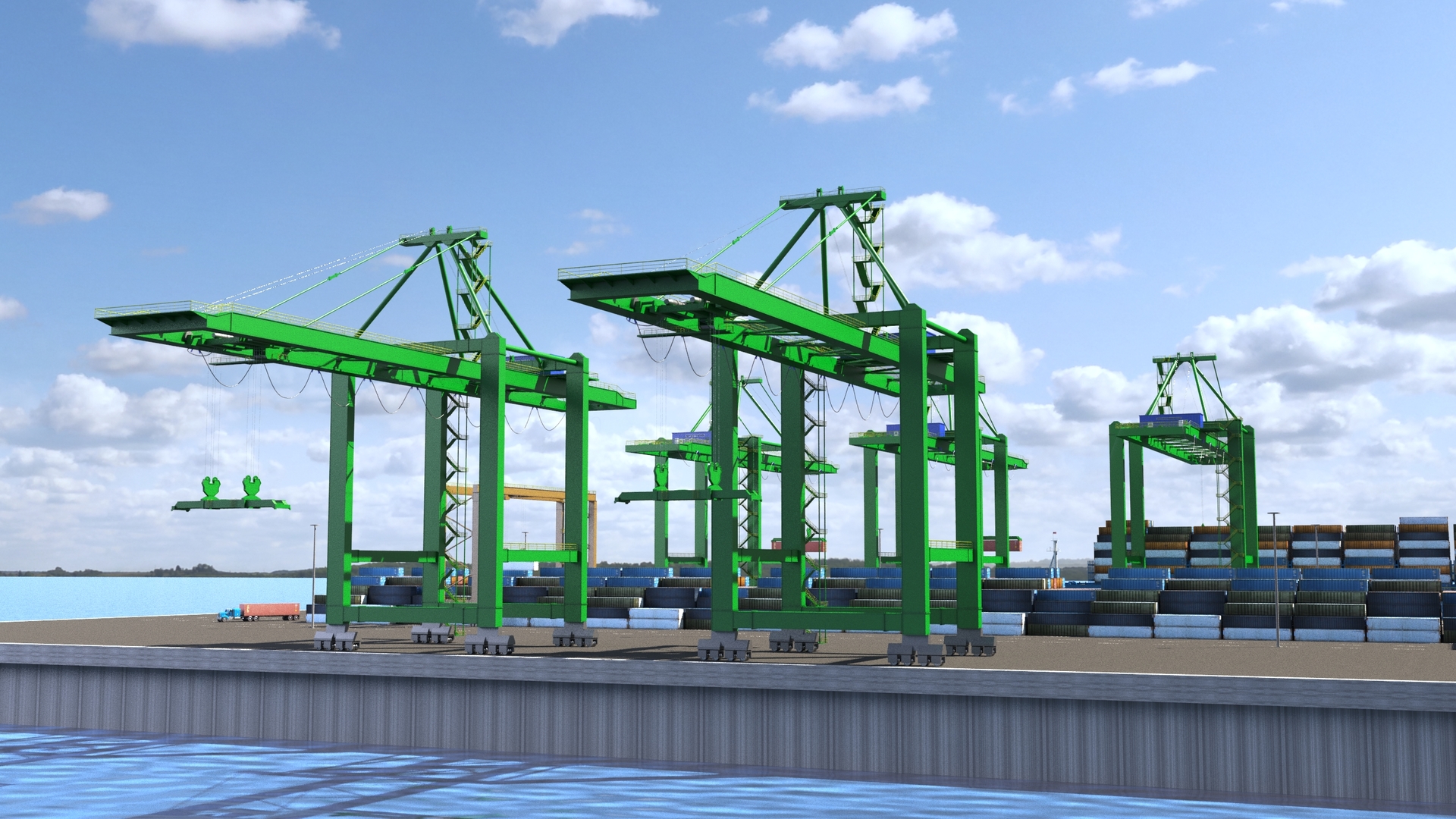 3D model port container terminal - TurboSquid 1587778