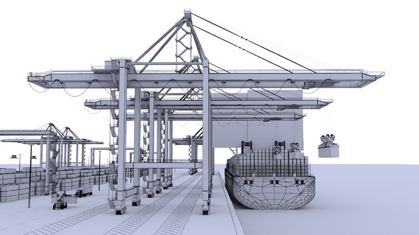 3D model port container terminal - TurboSquid 1587778