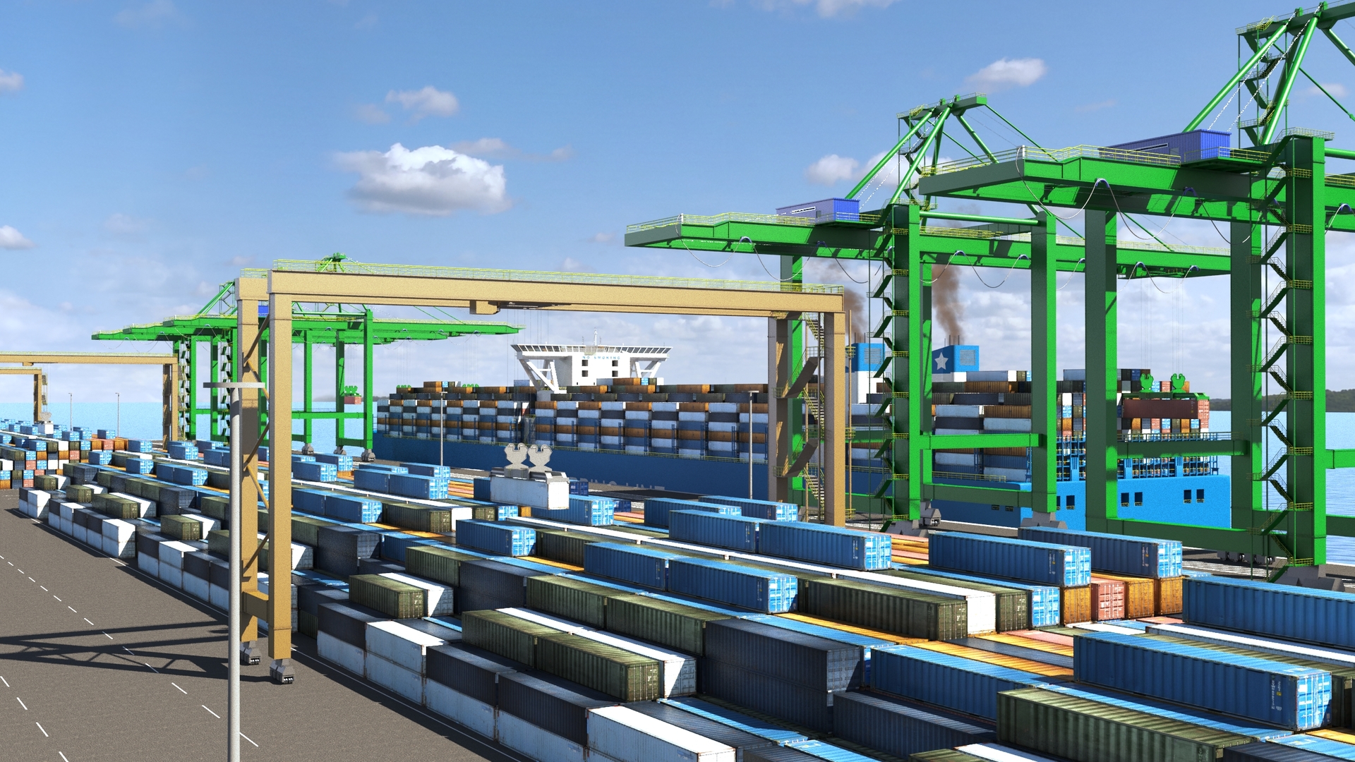 3D model port container terminal - TurboSquid 1587778