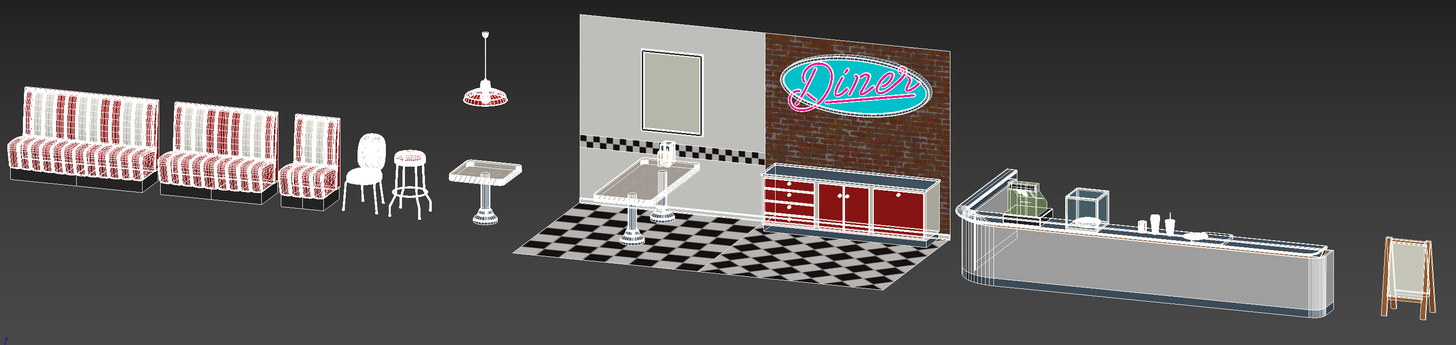 Simple diner 3D model - TurboSquid 1587902