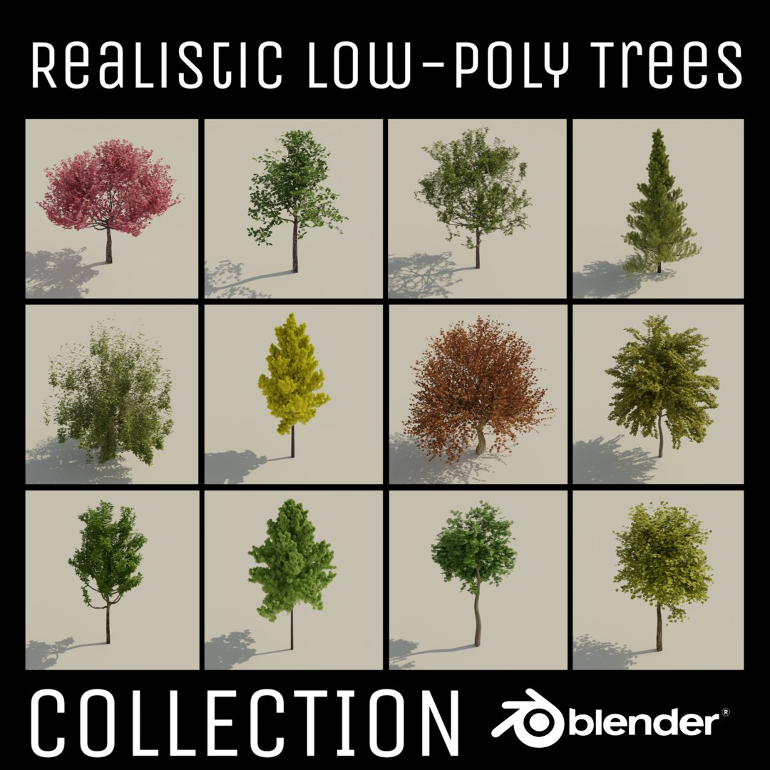 Trees realistic low-poly uv 3D model - TurboSquid 1587952