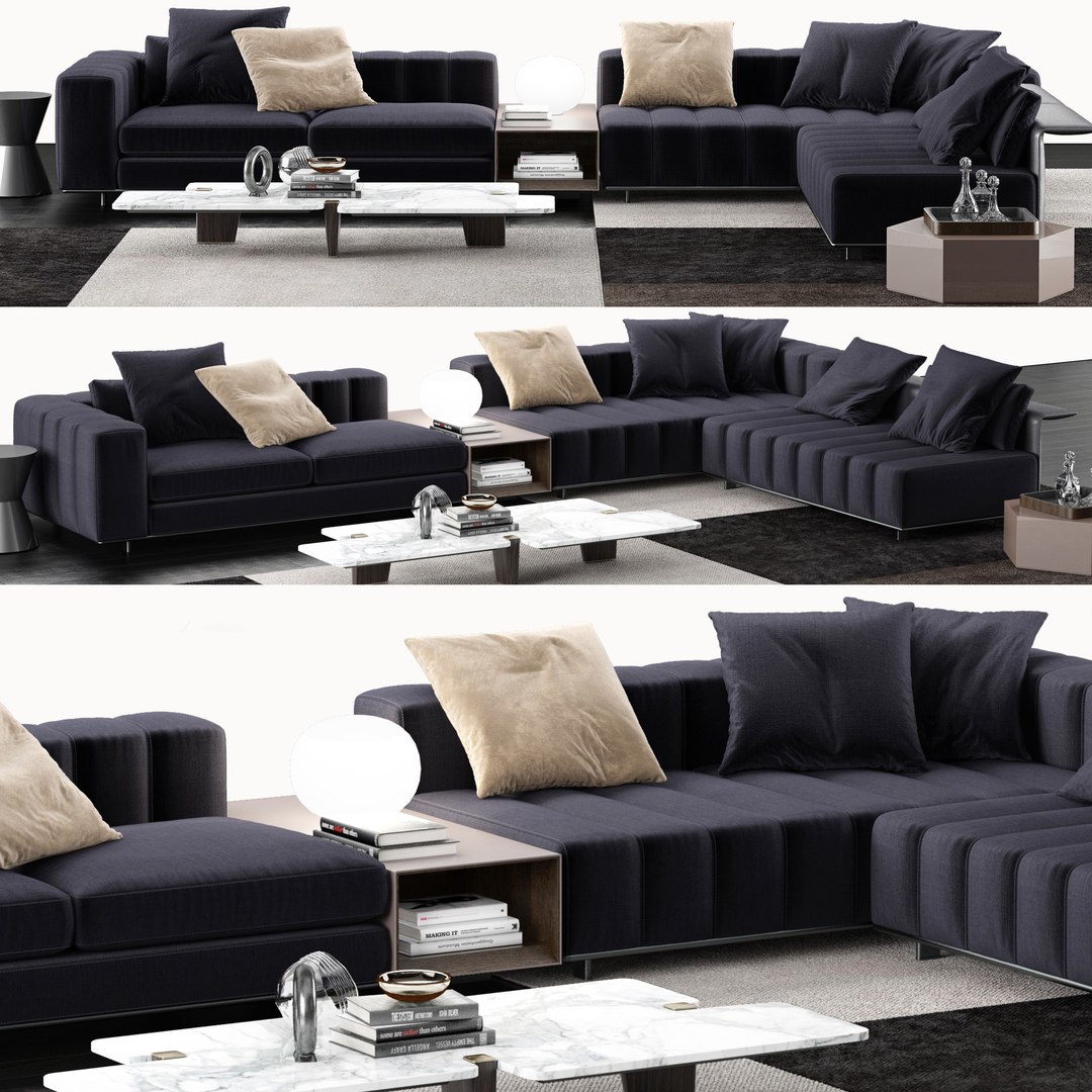 3D minotti freeman sofa coffee table - TurboSquid 1588137