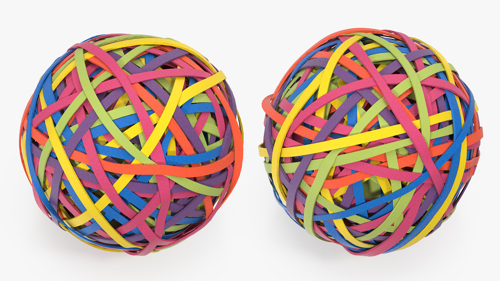 3D colorful rubber band ball model - TurboSquid 1588296