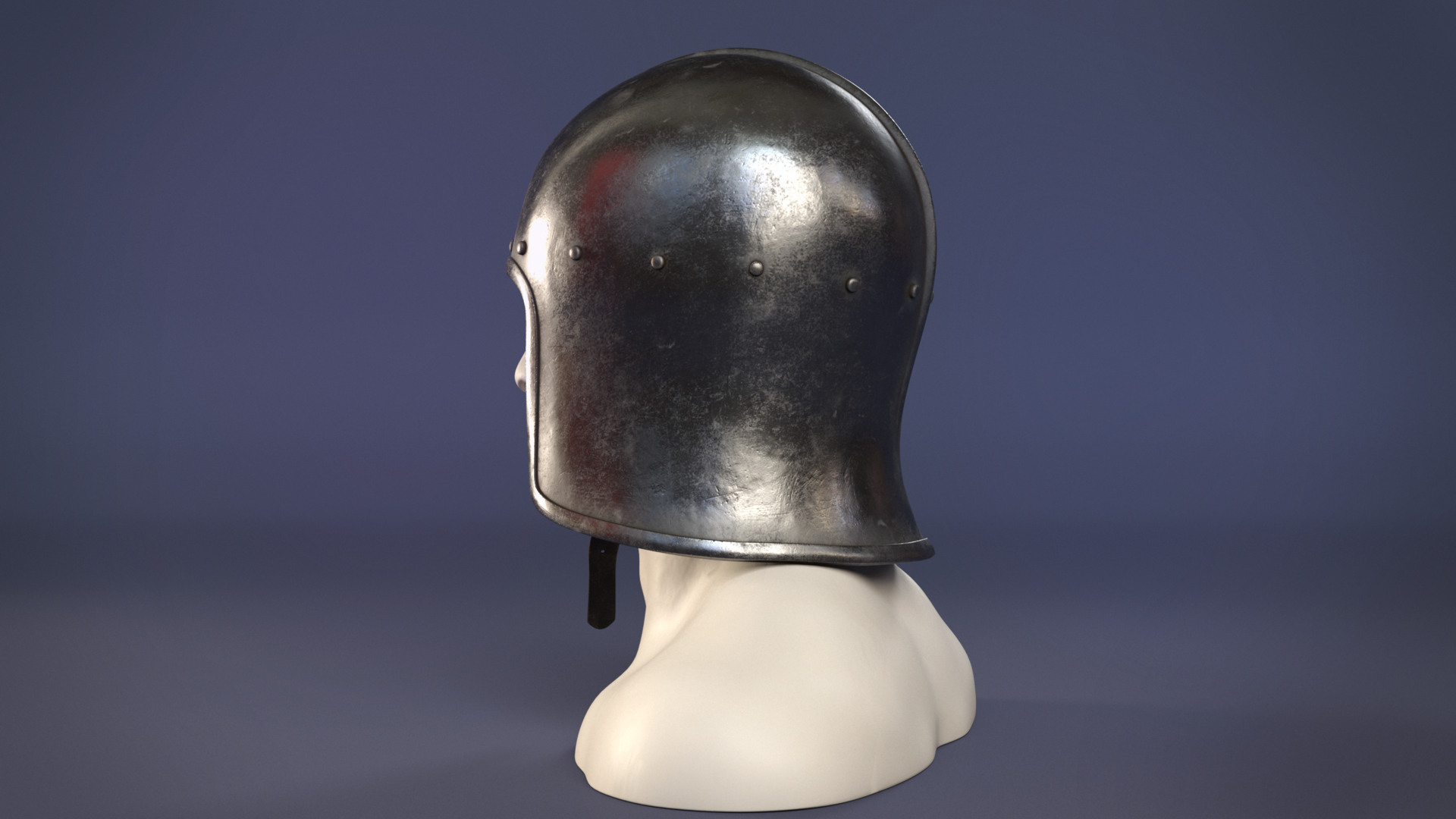archer sallet medieval helmet 3d model