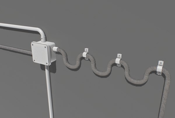 3D metal electrical wires set model - TurboSquid 1498312