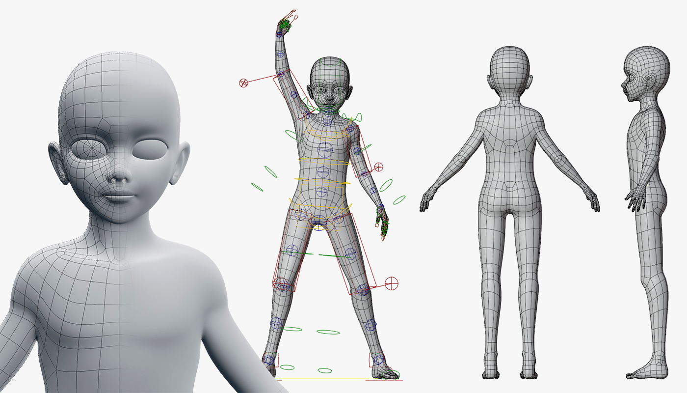 베이스 메시 Child Starter Kit + Rig 3D 모델 - TurboSquid 1447391