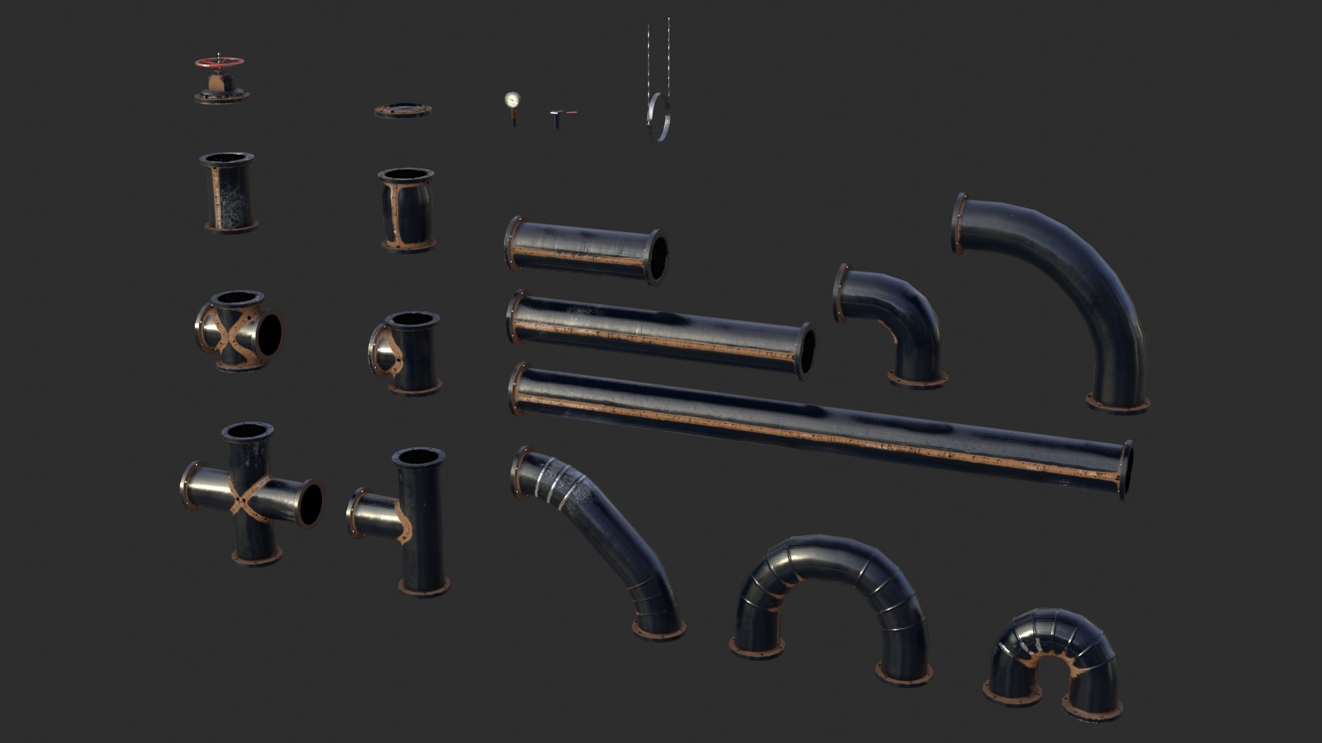 Modular pipes 3D model - TurboSquid 1588841
