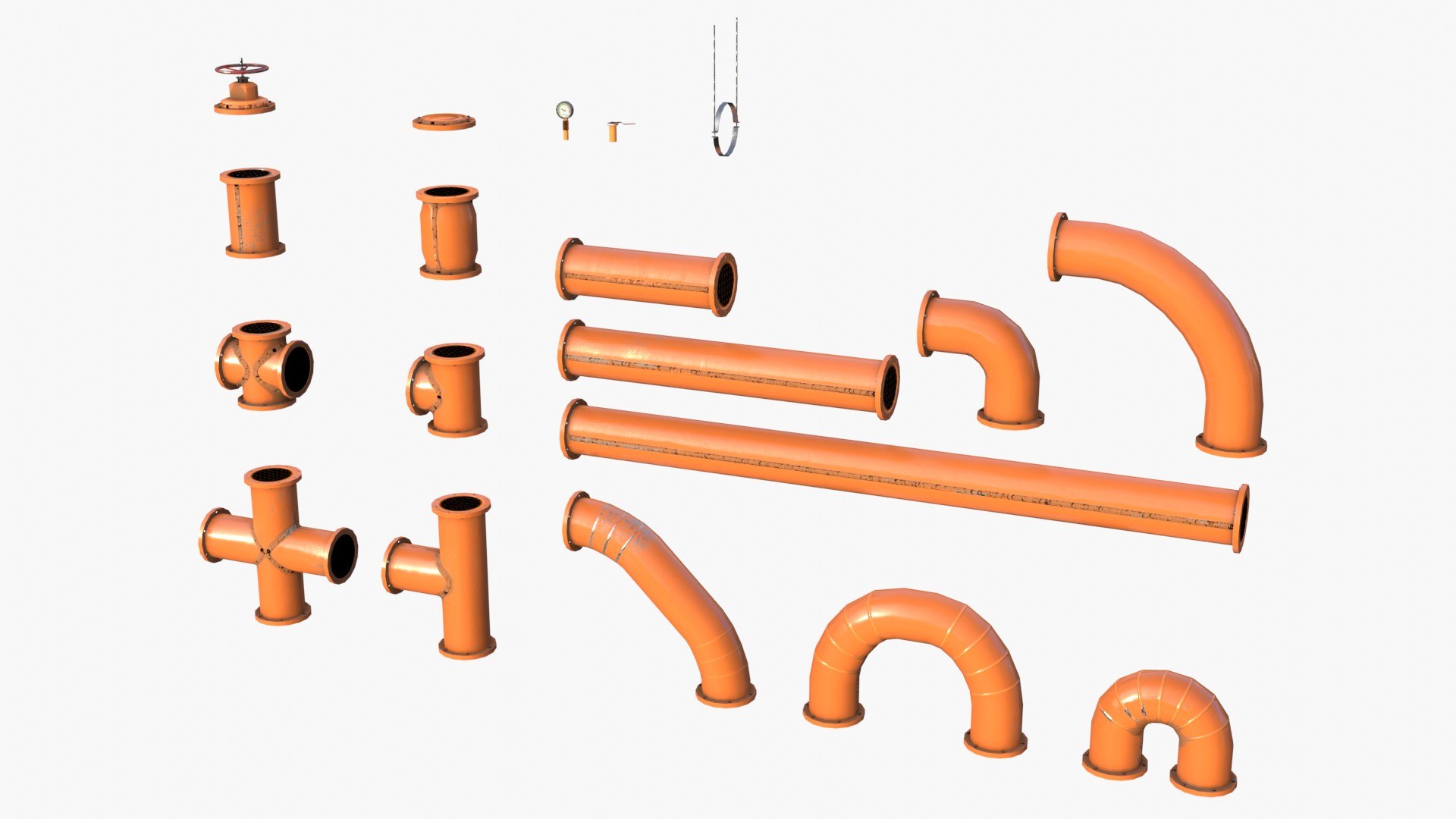 Modular pipes 3D model - TurboSquid 1588841