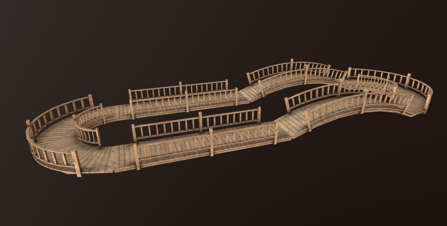 modèle 3D de modular wooden bridge - TurboSquid 1588873