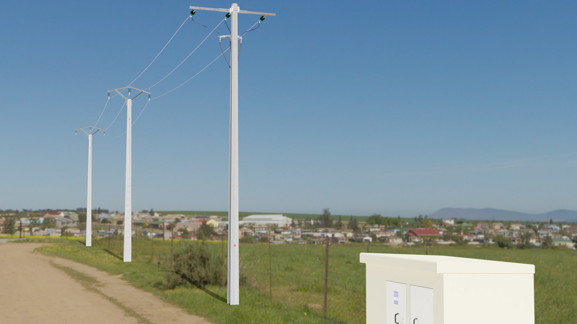 3D model french electrical pole - TurboSquid 1581612