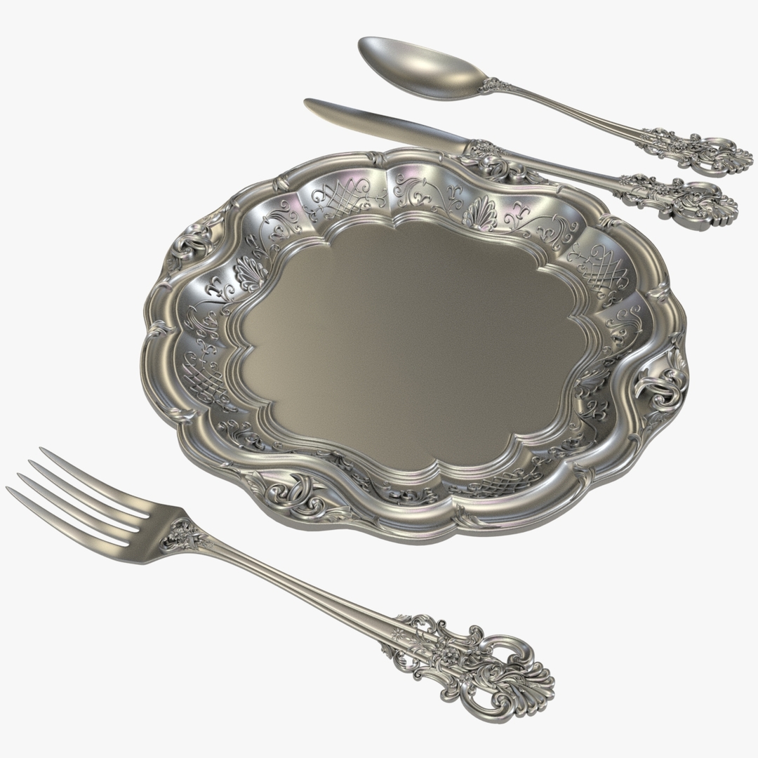 3D silverware x1 cnc silver - TurboSquid 1589367