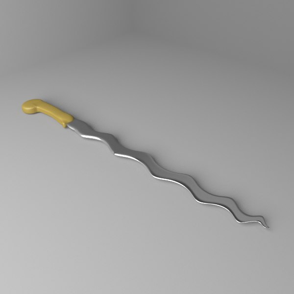 Wavy sword 1 model - TurboSquid 1589643