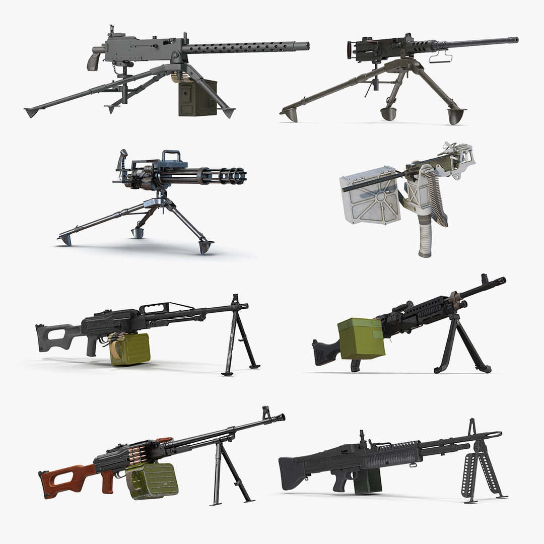 Machine guns 2 3D model - TurboSquid 1589690
