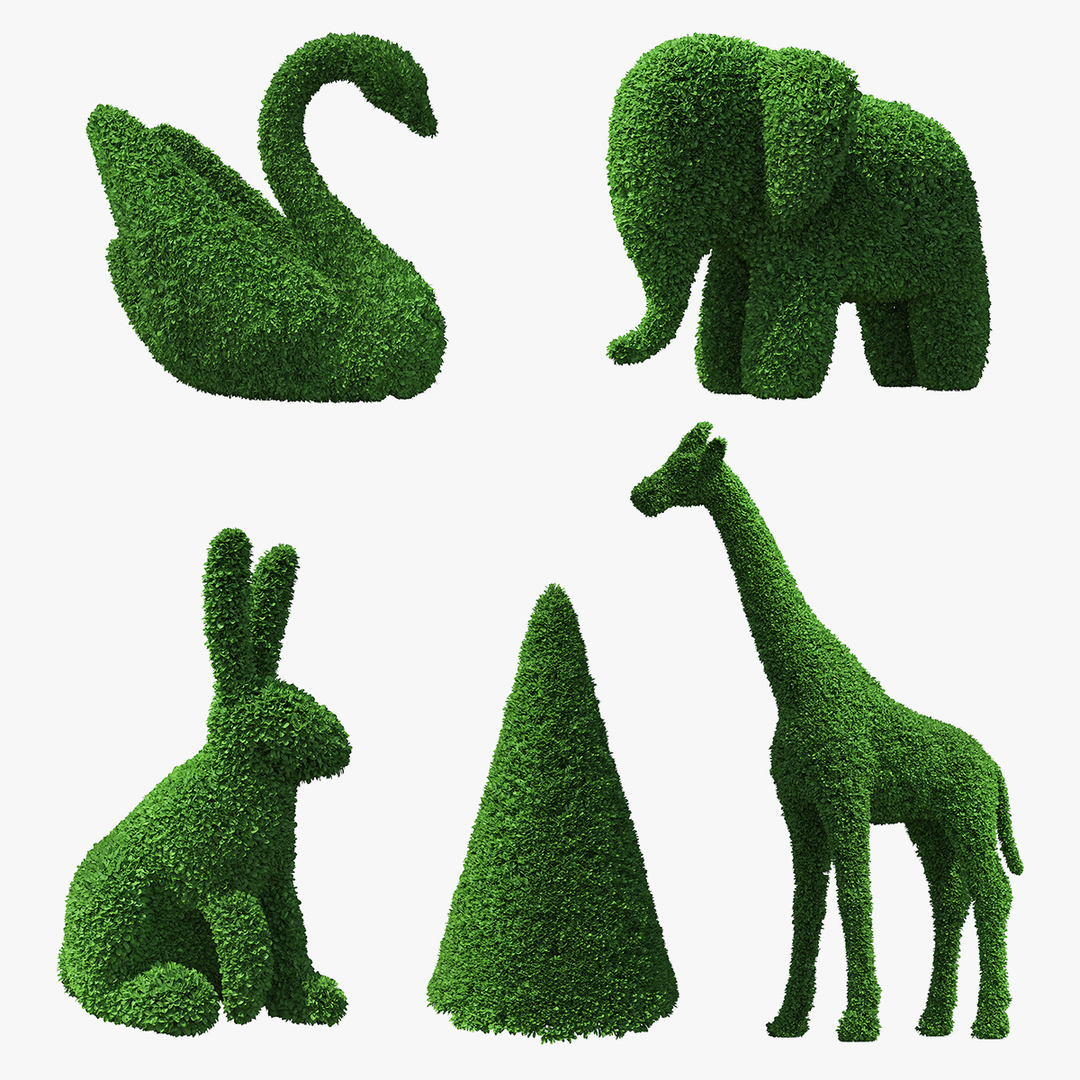 Topiary garden sculptures 3D model - TurboSquid 1589710