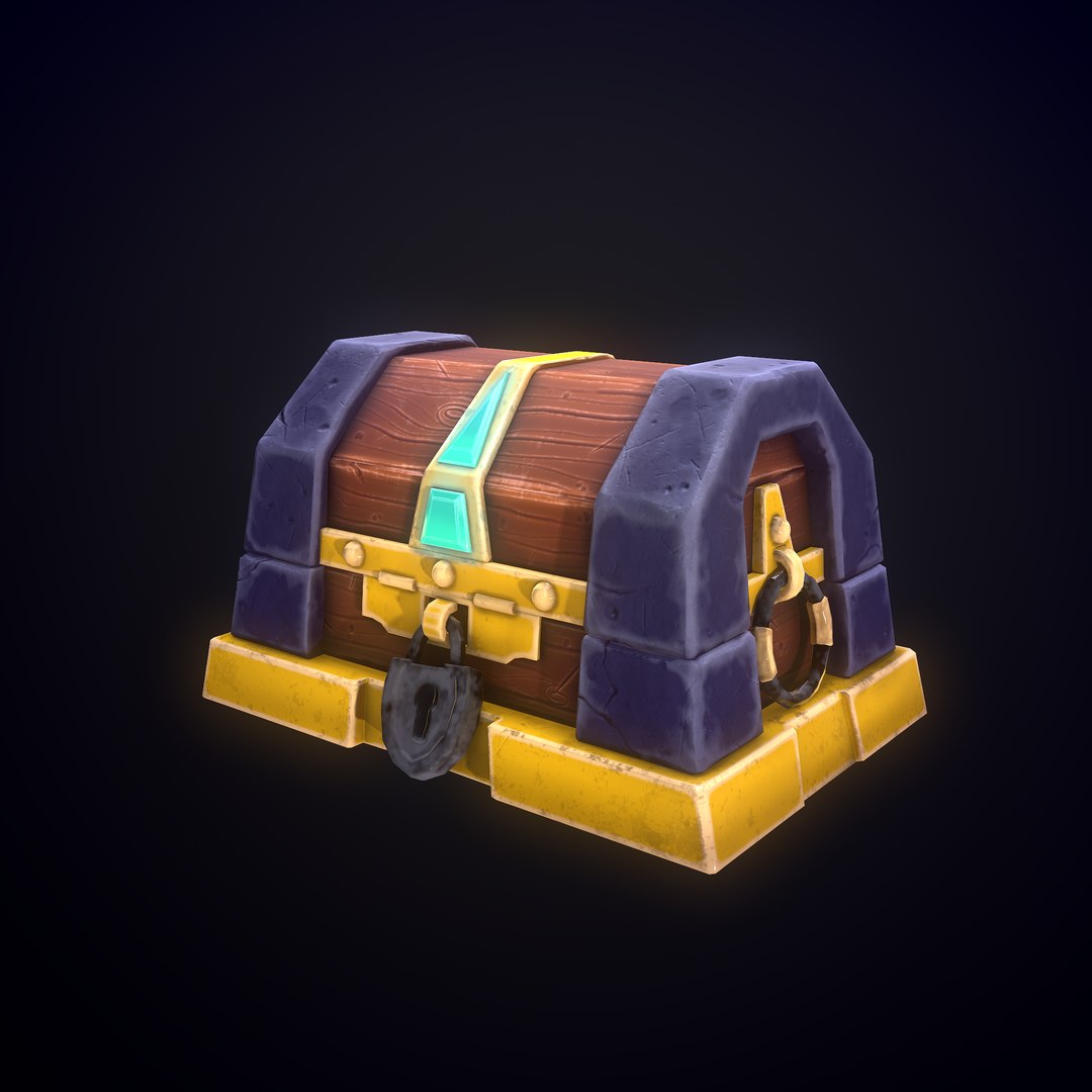 3D cartoon chest - TurboSquid 1590710