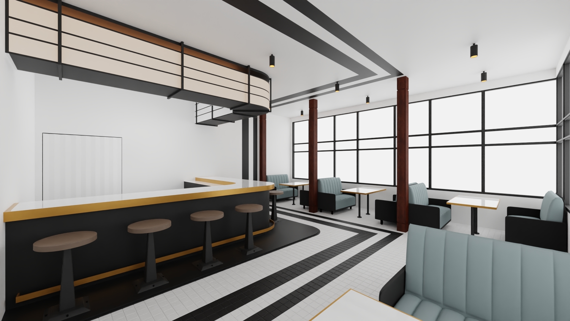 free cafe 3d model