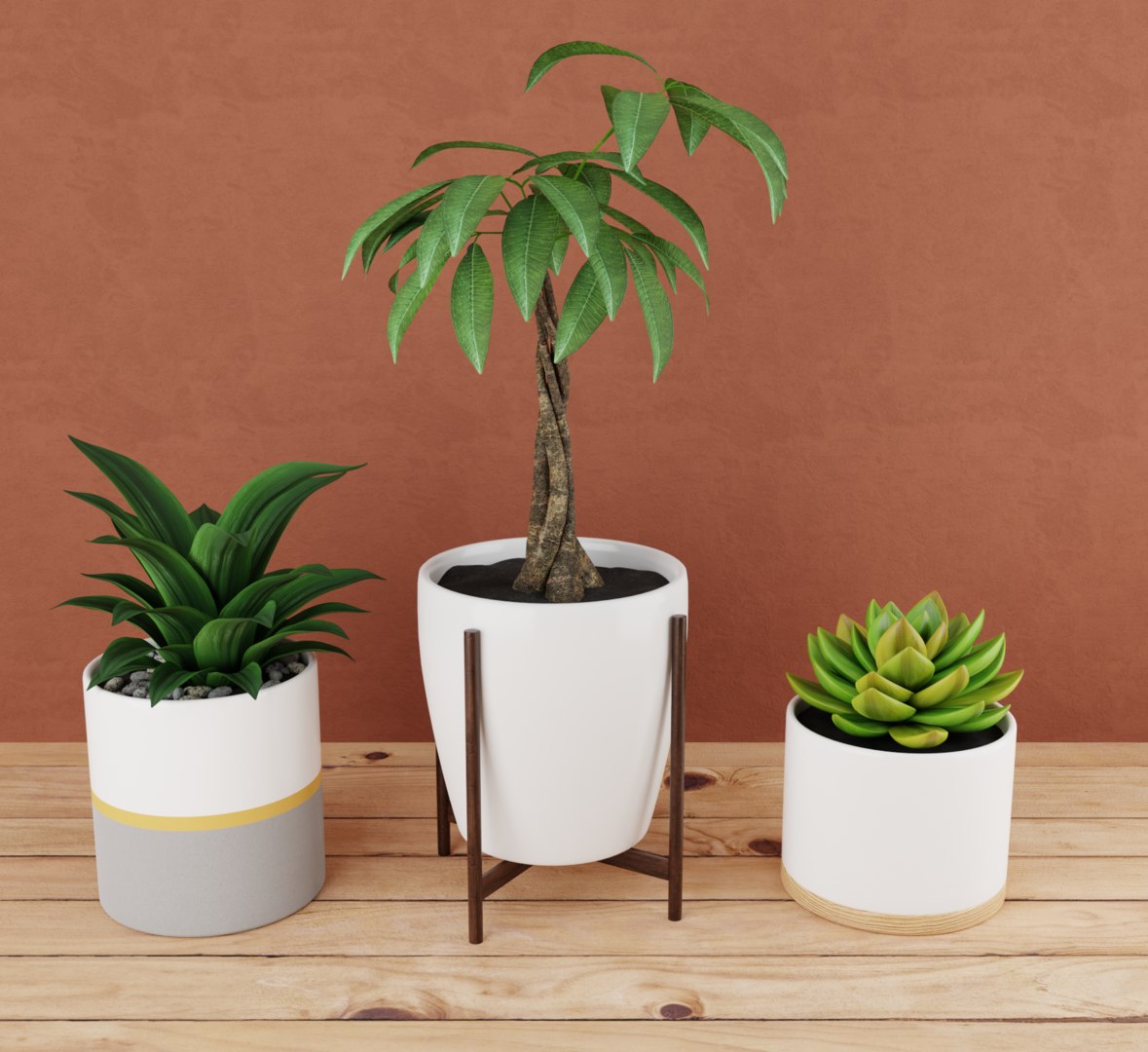 3D plants pots model - TurboSquid 1590487